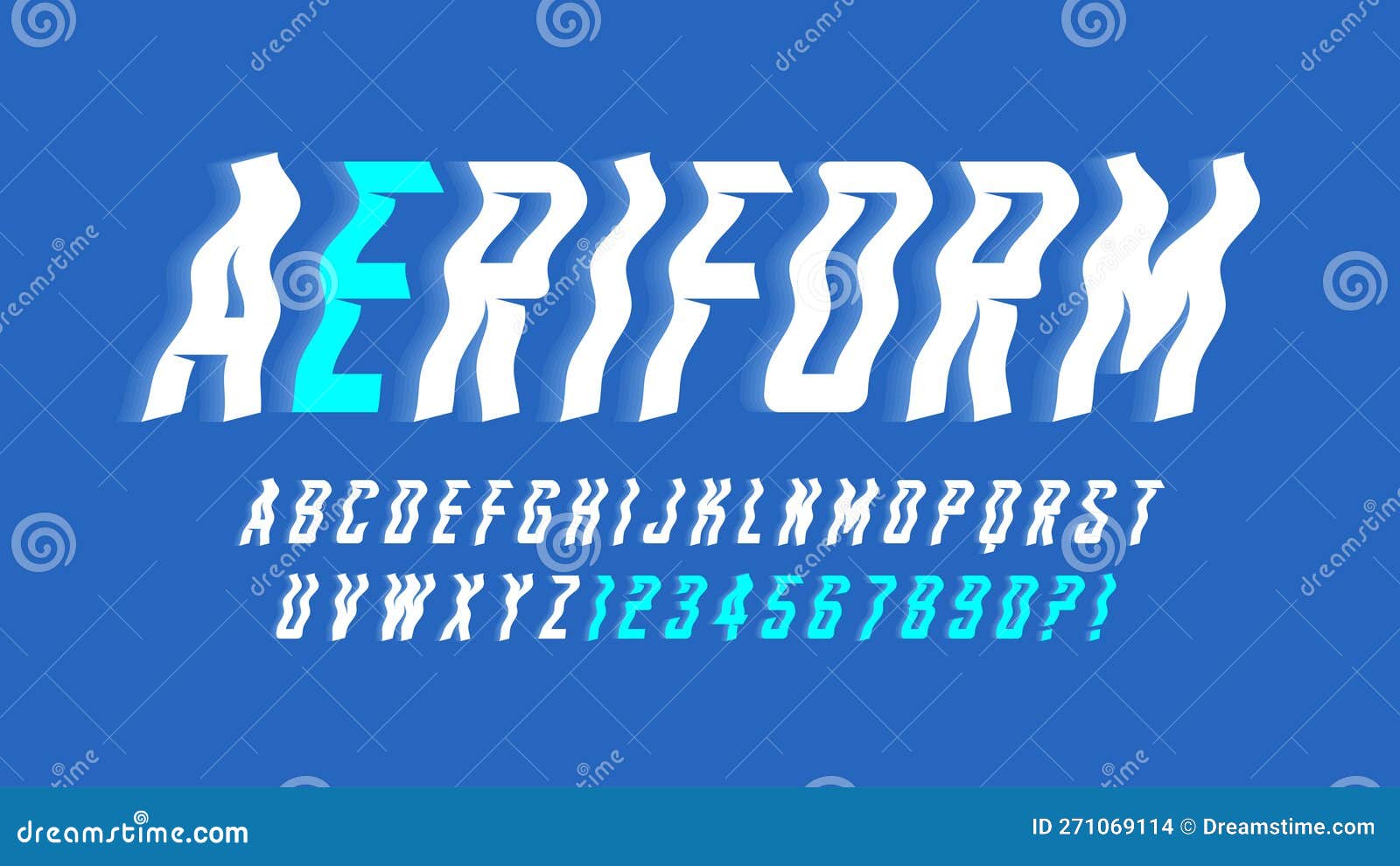 Distorted Characters Design, Wavy Distorted Original Type. Stock Vector ...
