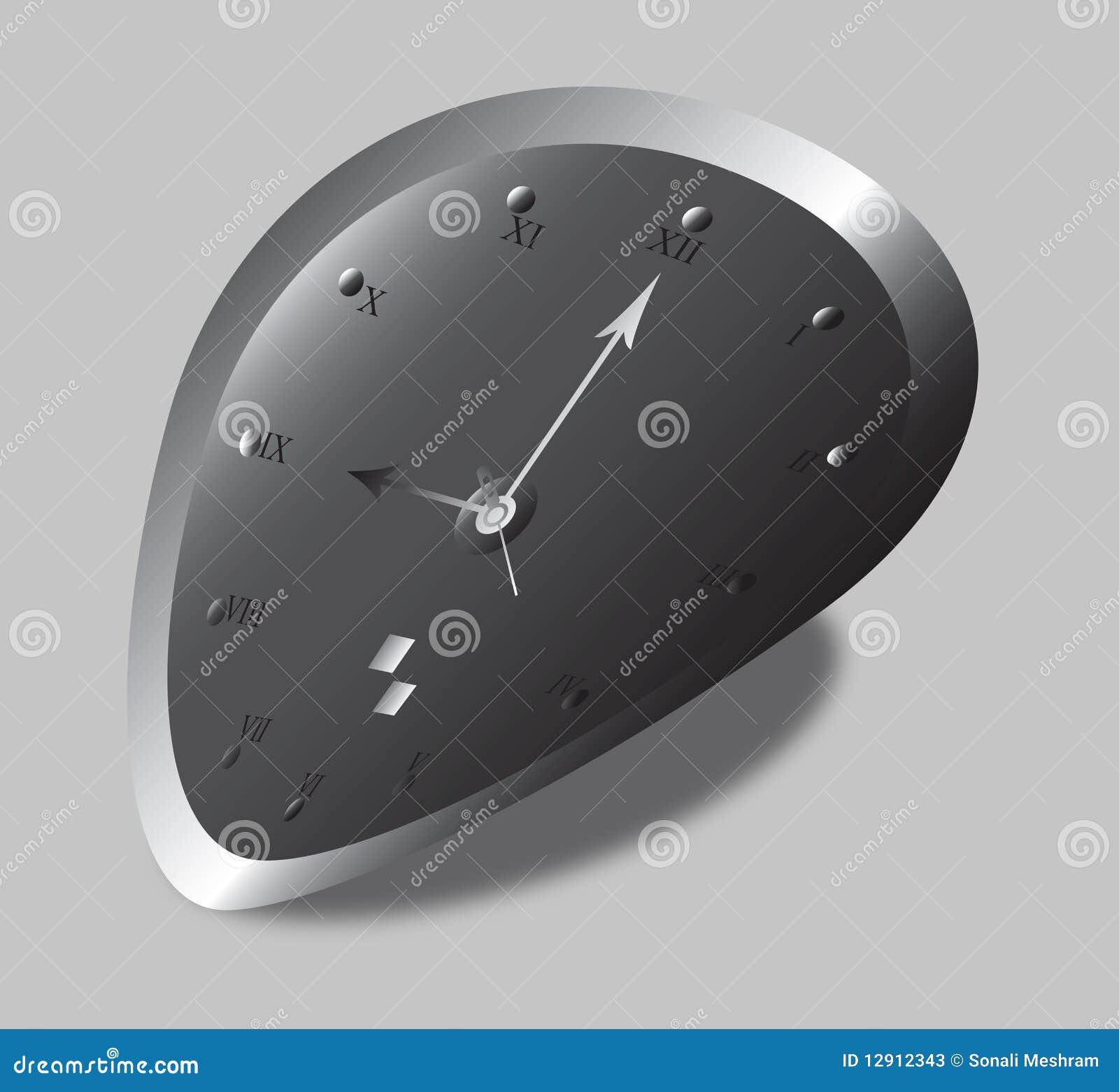 Distorted Clock stock illustration. Illustration of silicon - 12912343