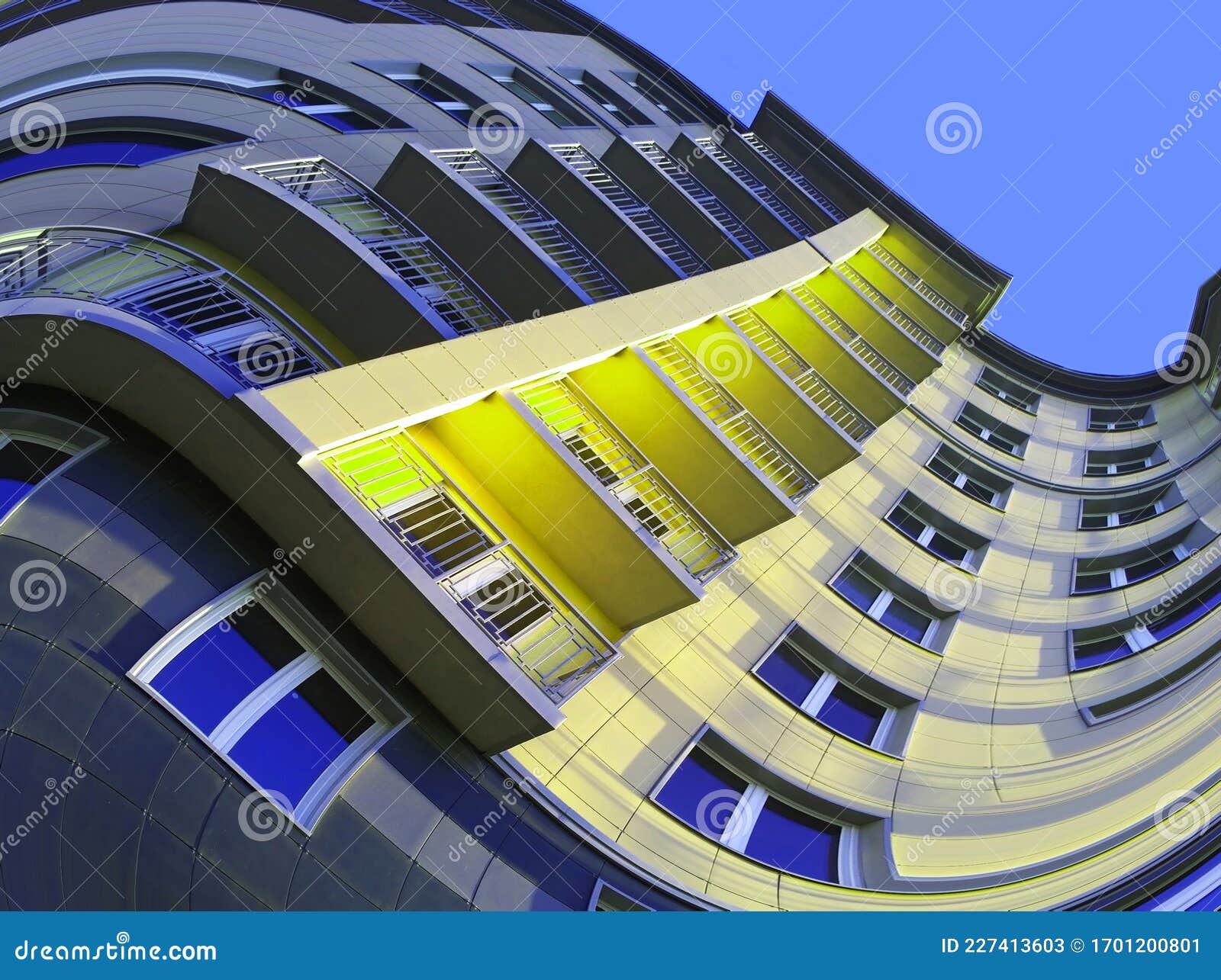 Distorted Design of Modern Building Facade. Architecture. Design ...