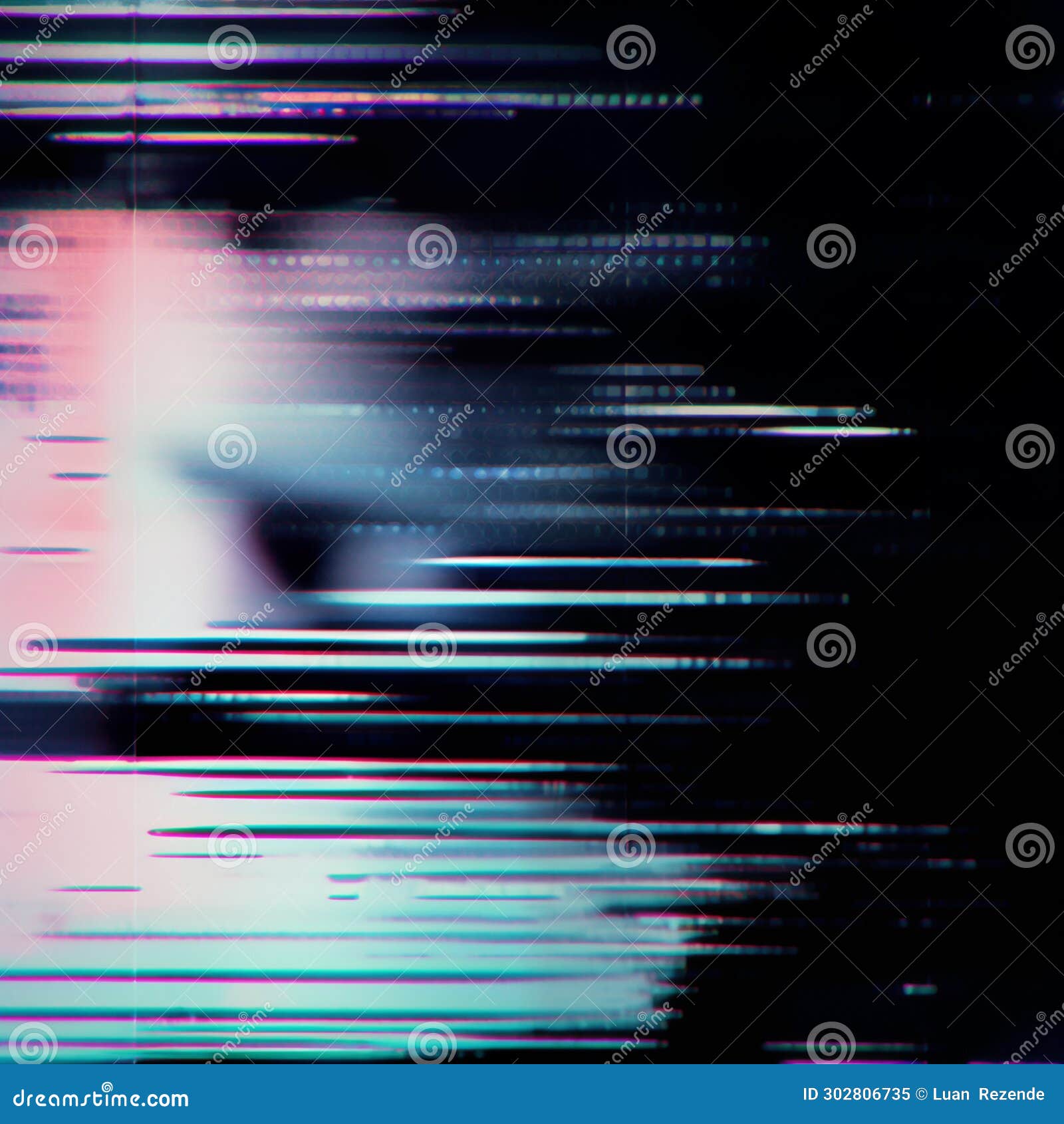 Distorted Digital Background with Signal Interference Stock ...