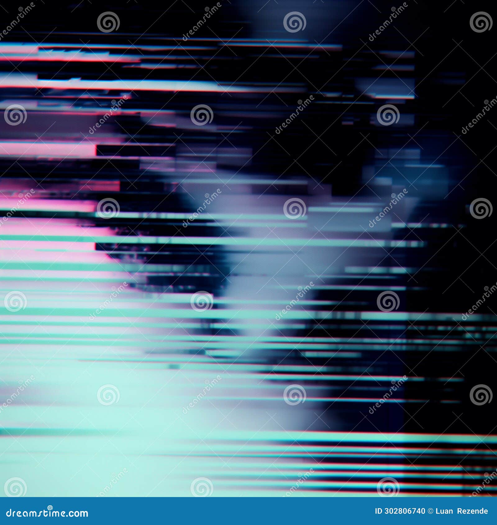 Distorted Digital Background with Signal Interference Stock ...