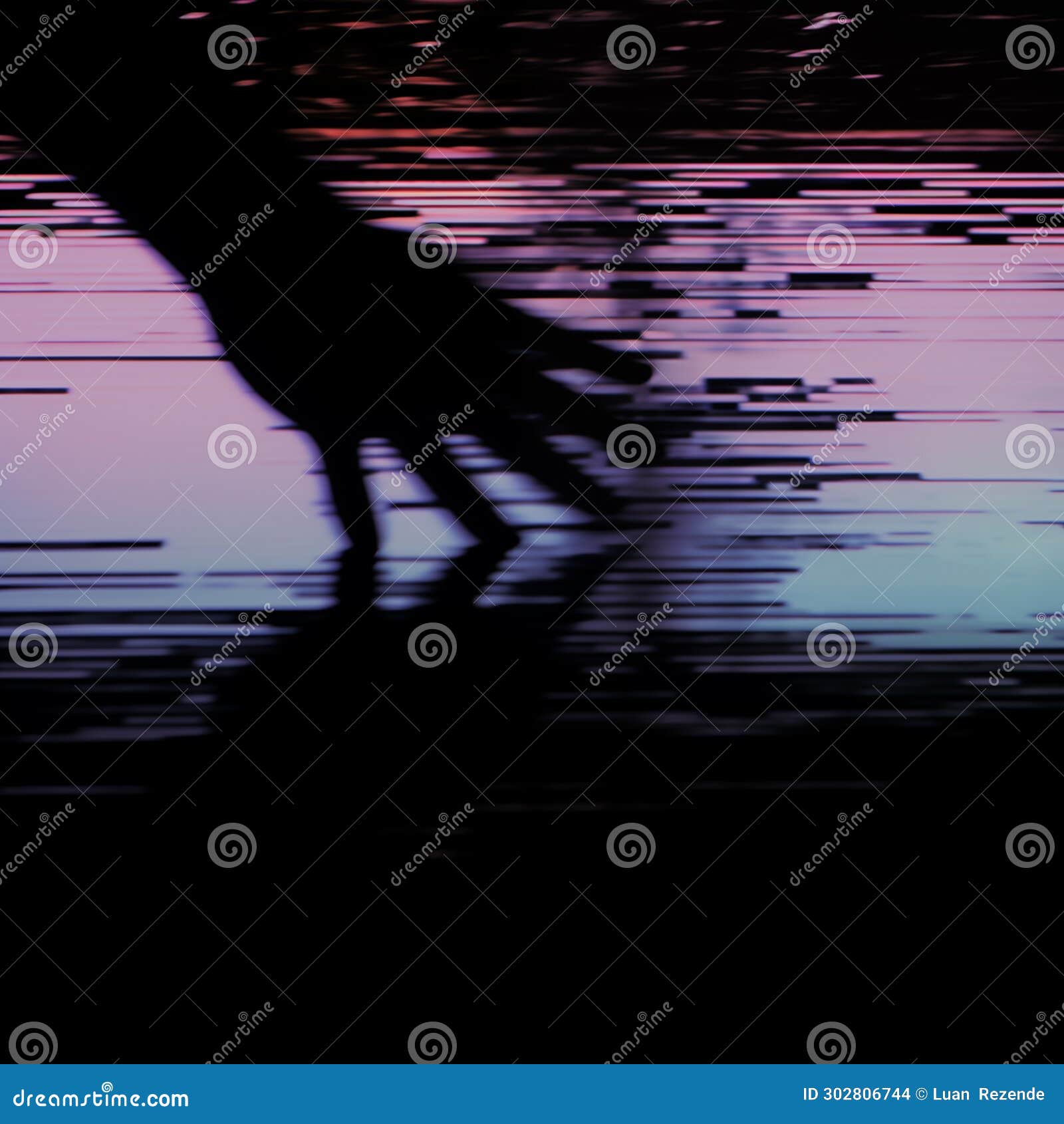 Distorted Digital Background with Signal Interference Stock ...