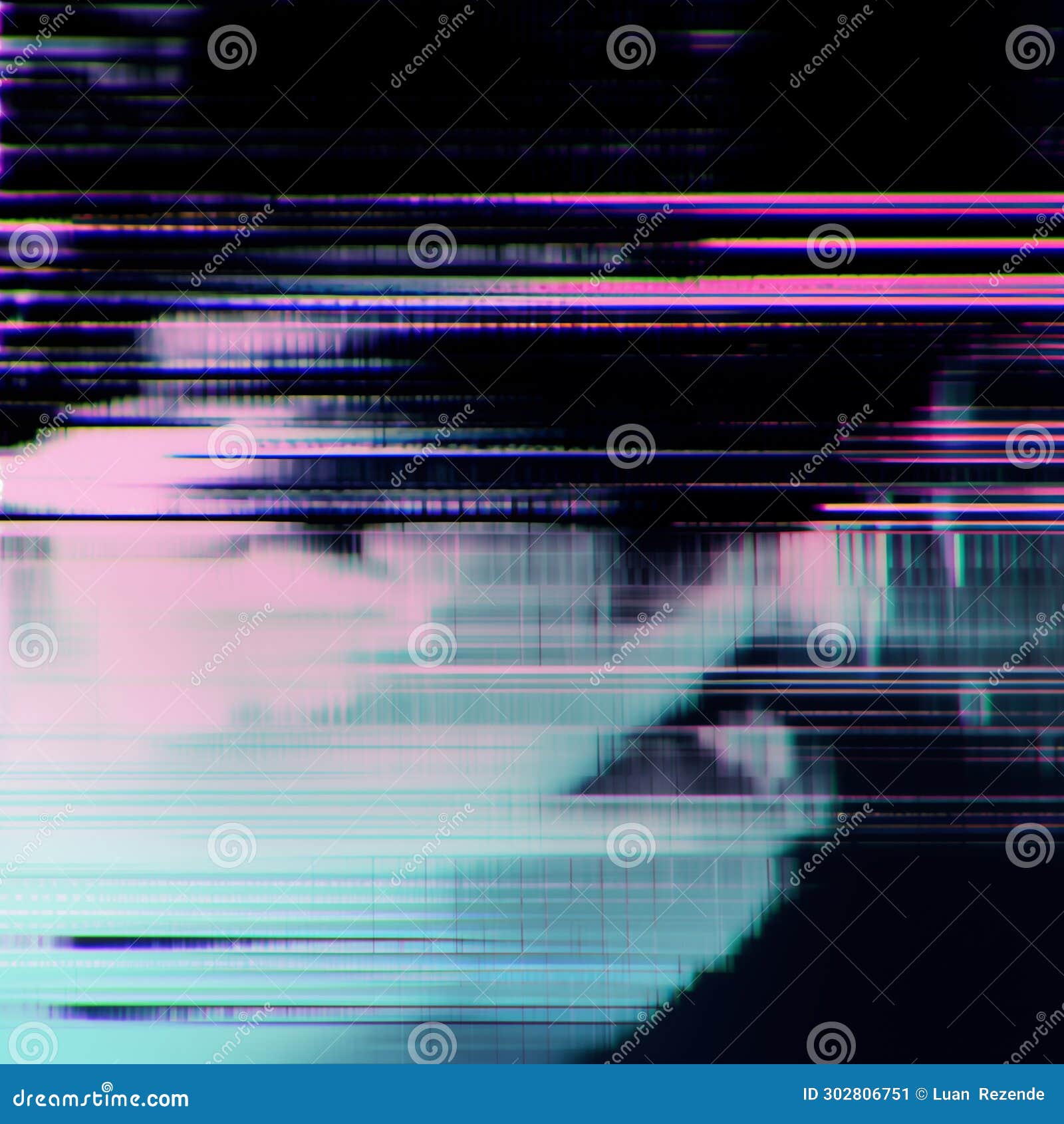 Distorted Digital Background with Signal Interference Stock ...
