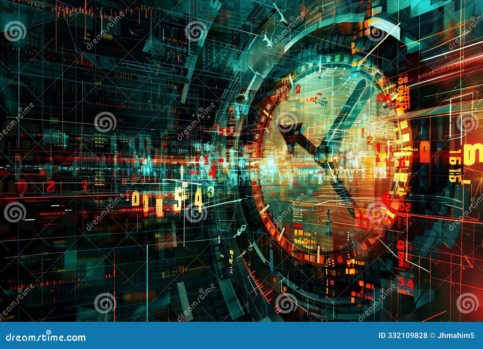 A Distorted Digital Clock Face Illustrating the Distorted Perception of ...