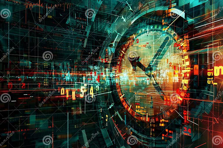 A Distorted Digital Clock Face Illustrating the Distorted Perception of ...