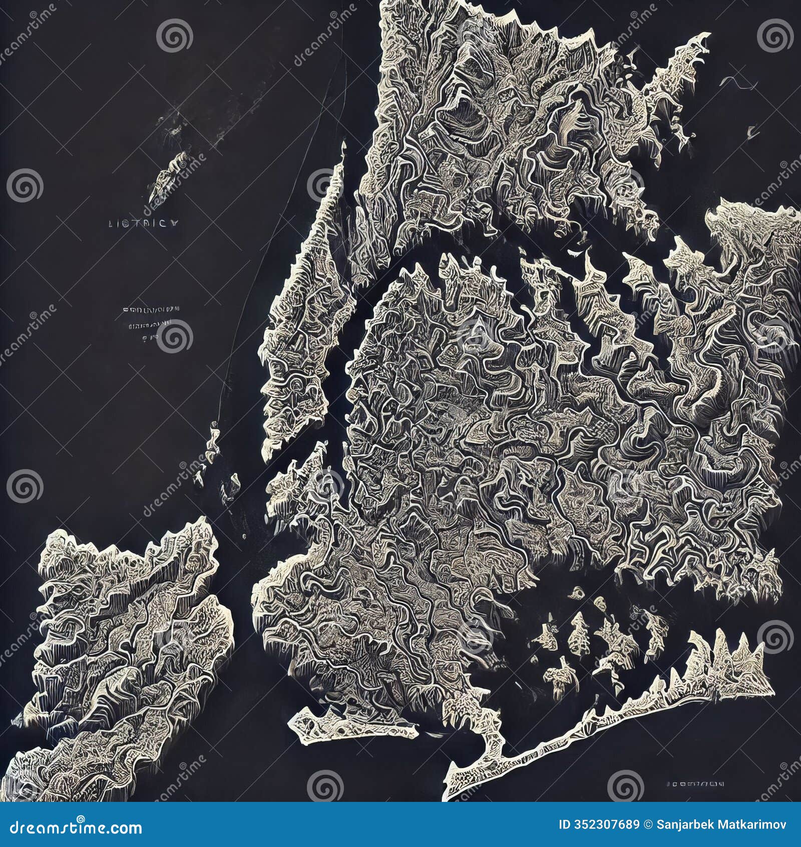 A Distorted District Map with Jagged Unnatural Boundaries Stock ...