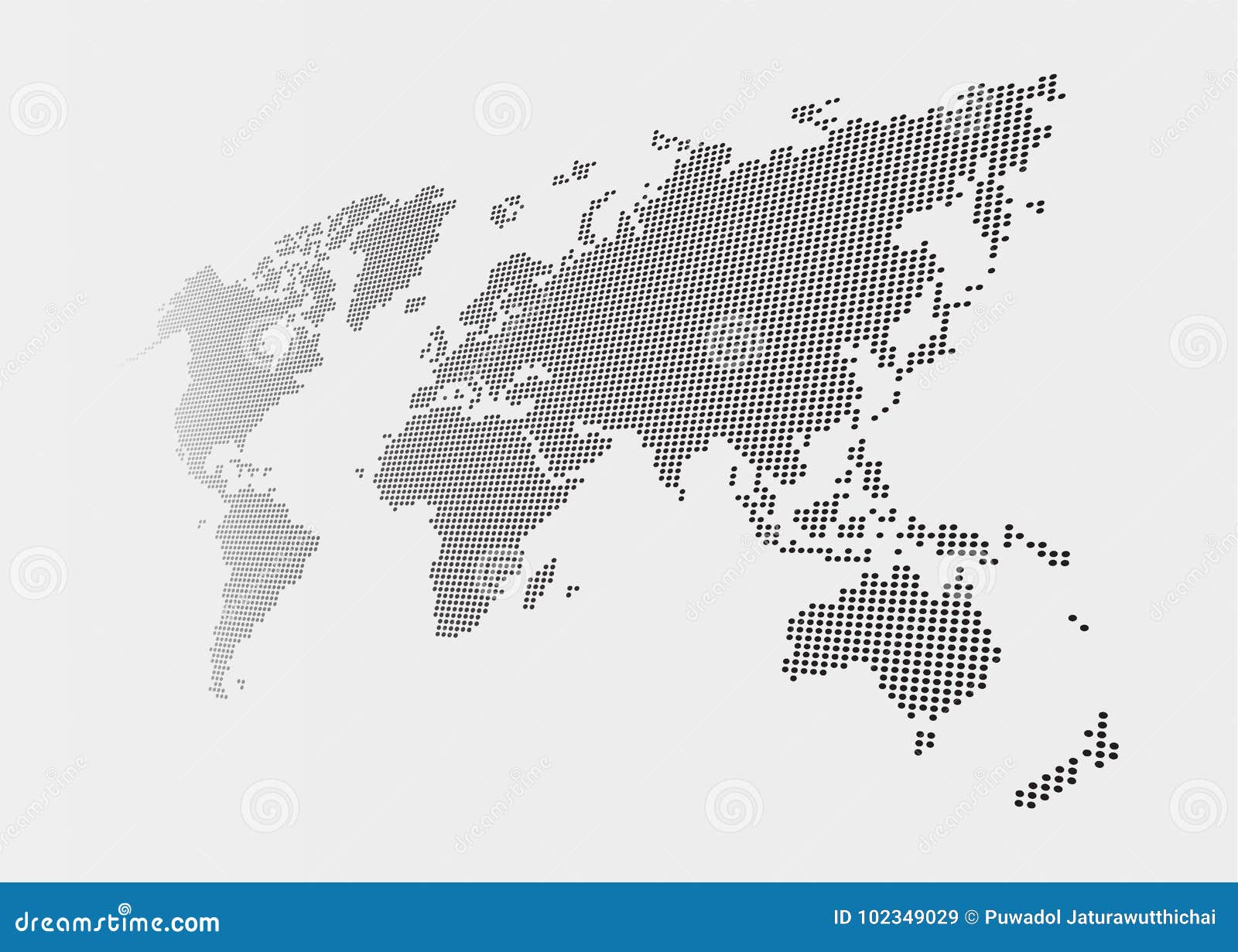 Distorted and Dotted Style World Map on Gray Background Stock Vector ...