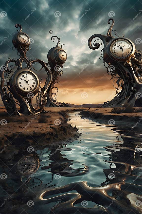 A Distorted, Dreamlike Landscape with Surreal, Distorted Elements Such ...