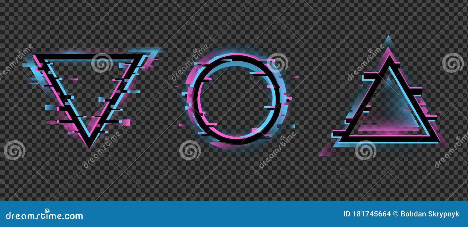 Distorted Geometric Frames. Color Change of a Triangular and Round ...