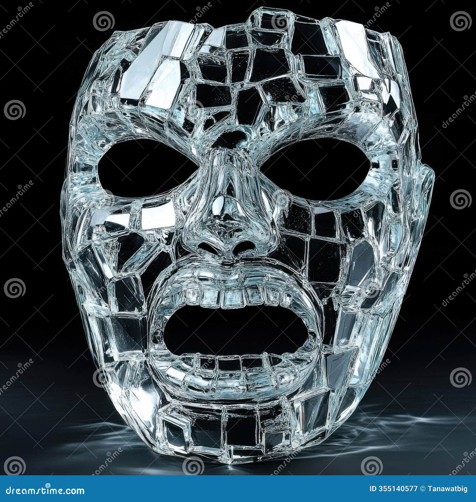 Distorted Glass Mask Art with Shattered Texture Stock Illustration ...