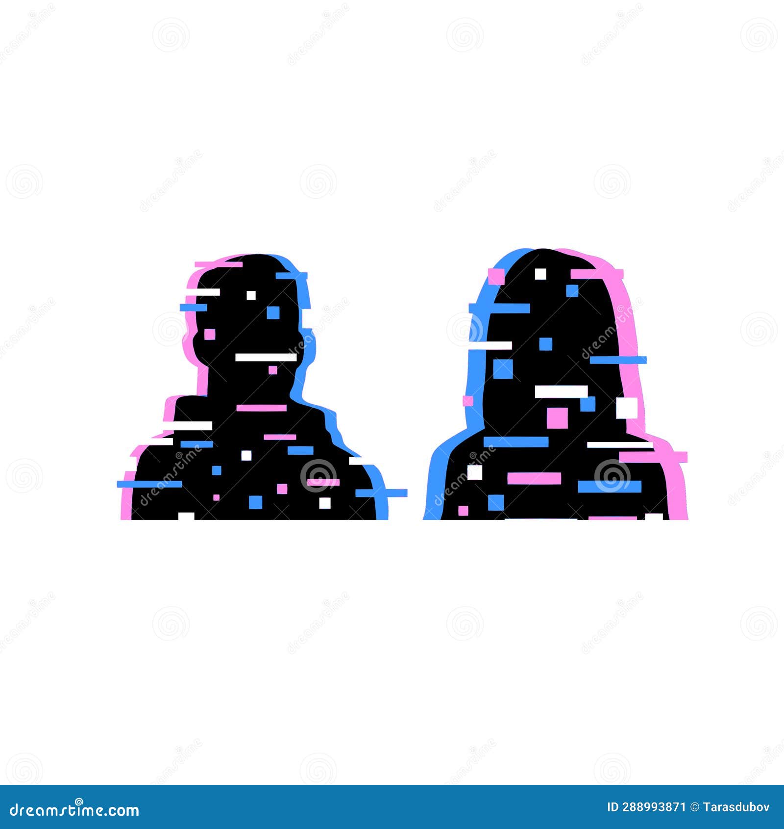 Distorted Glitch Avatar. stock vector. Illustration of cyber - 288993871