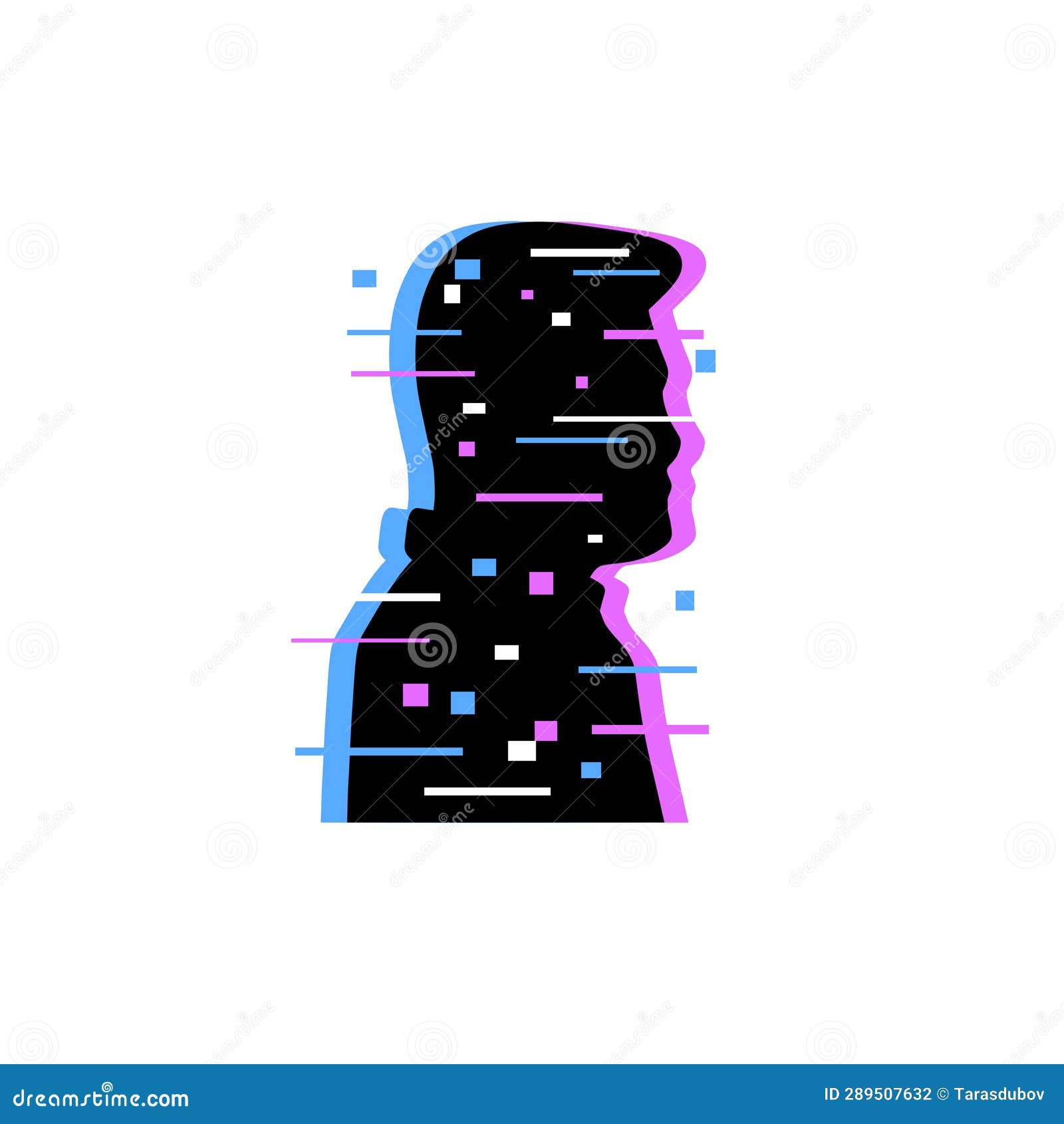 Distorted Glitch Avatar. stock vector. Illustration of human - 289507632