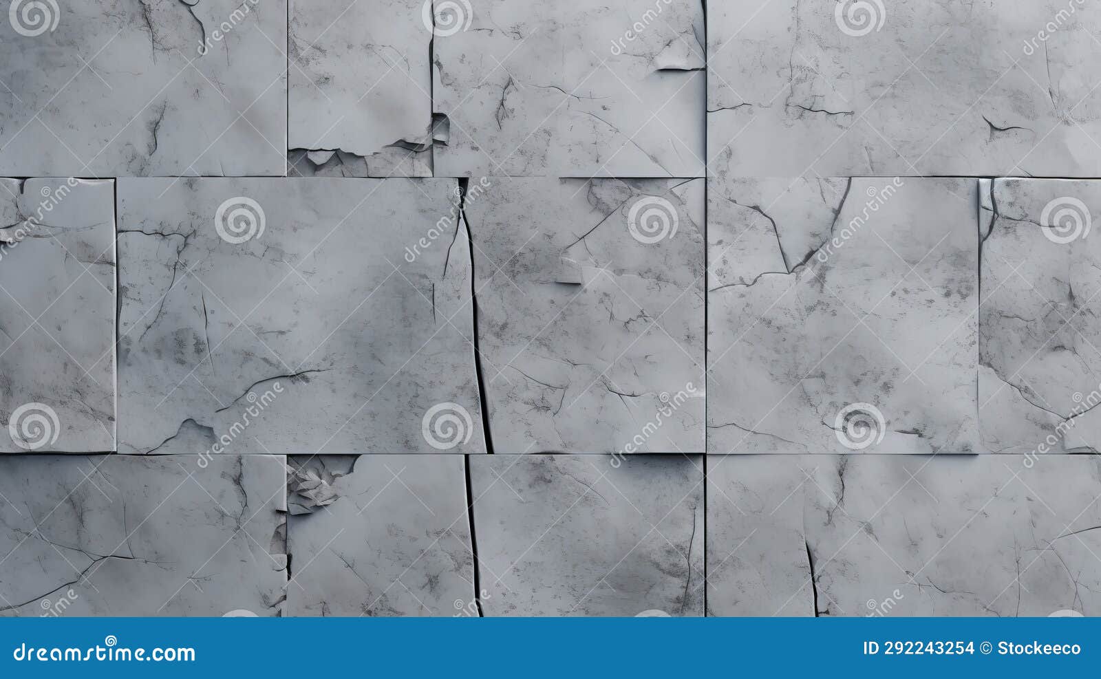 Distorted Gray Square Tiles with Cracks - Abstract Concrete Texture ...