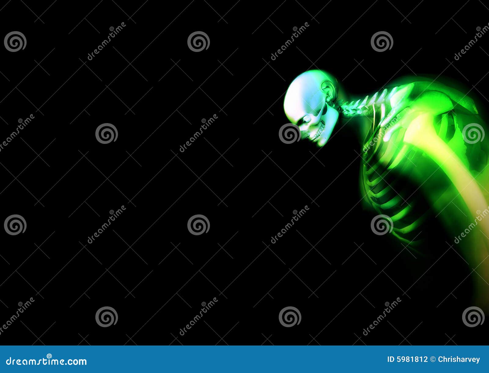 Distorted Green Skeleton 2 stock illustration. Illustration of human ...