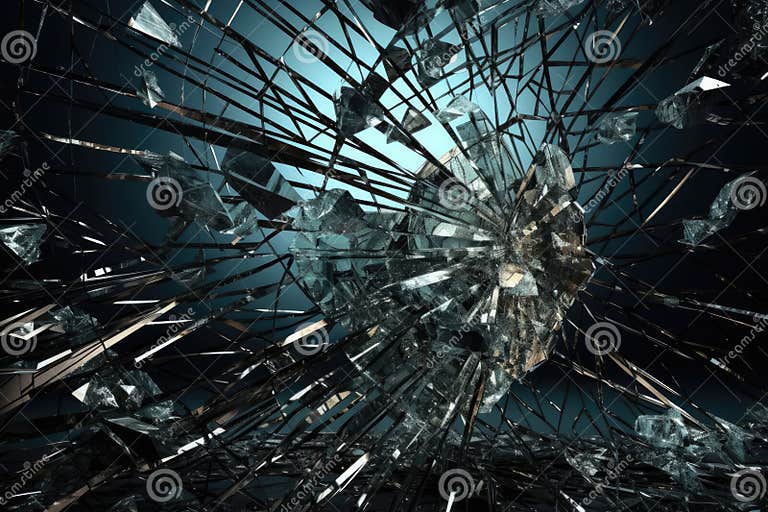Distorted Grid with a Shattered Glass Effect Stock Illustration ...