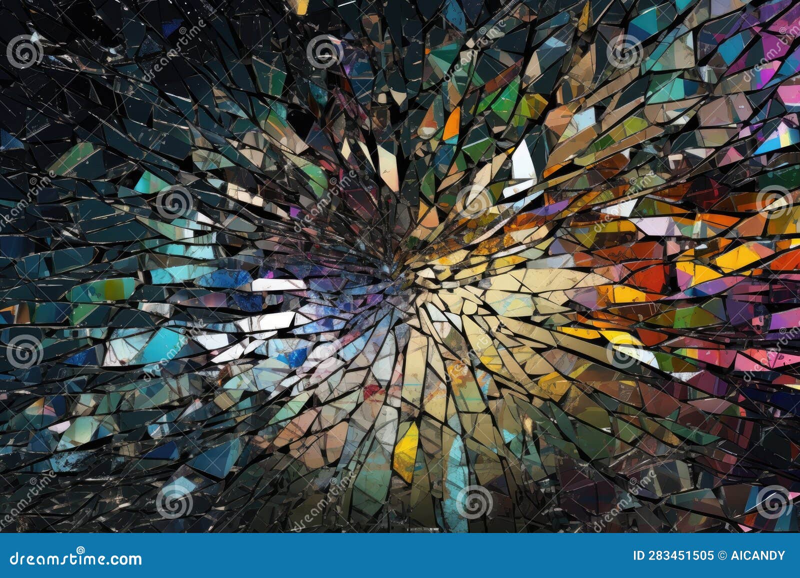 Distorted Grid with a Shattered Glass Effect Stock Illustration ...