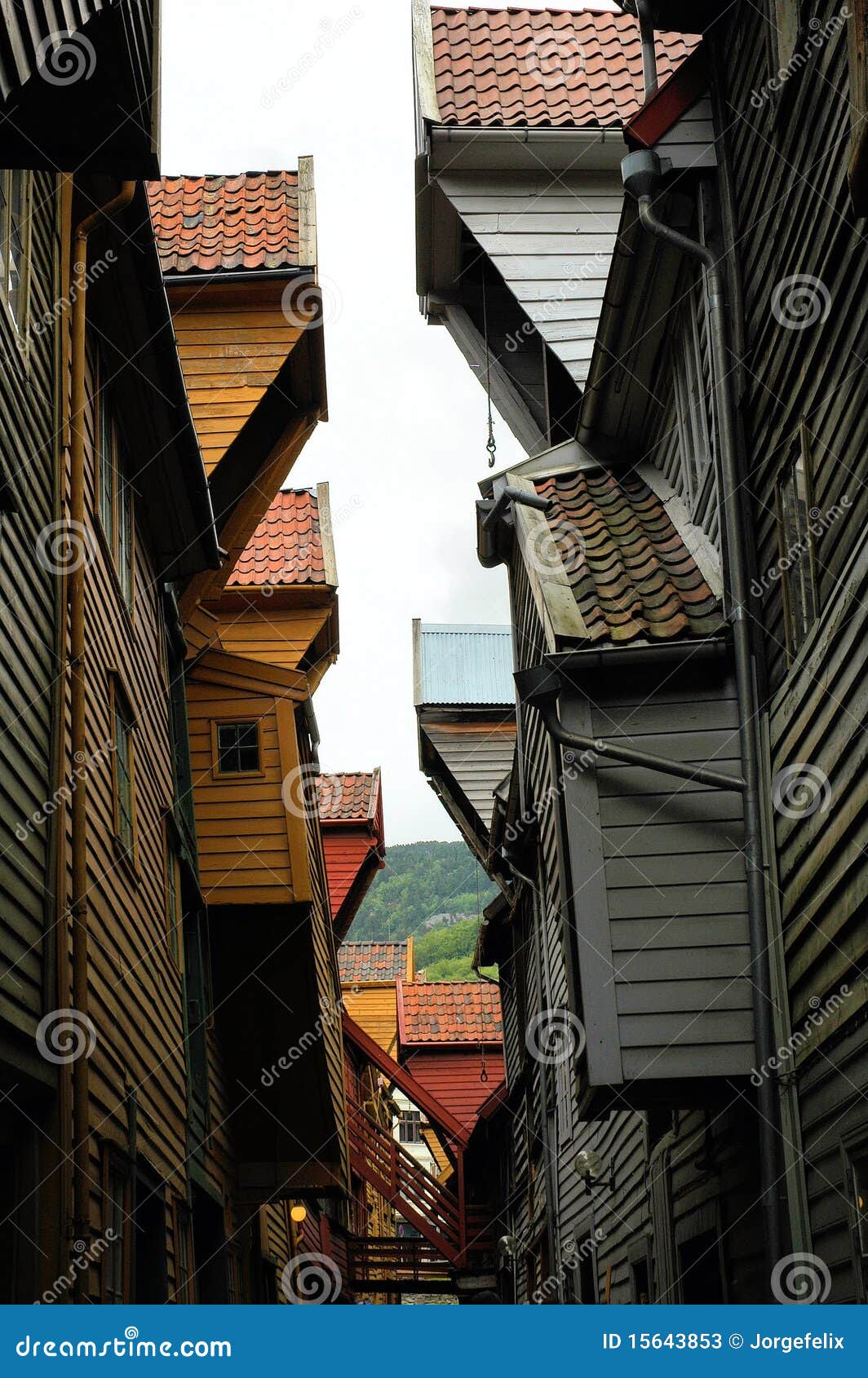 Distorted houses stock image. Image of passage, building - 15643853
