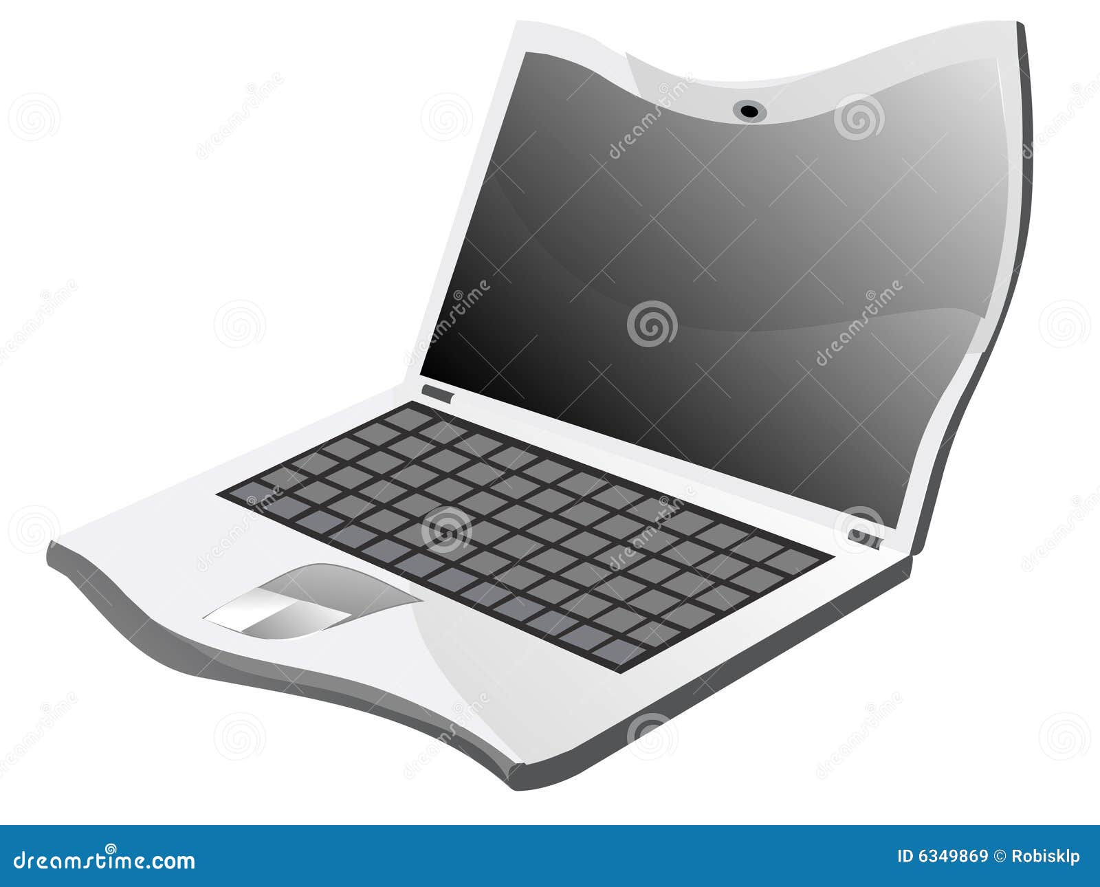 Distorted Laptop on White Background Stock Vector - Illustration of ...