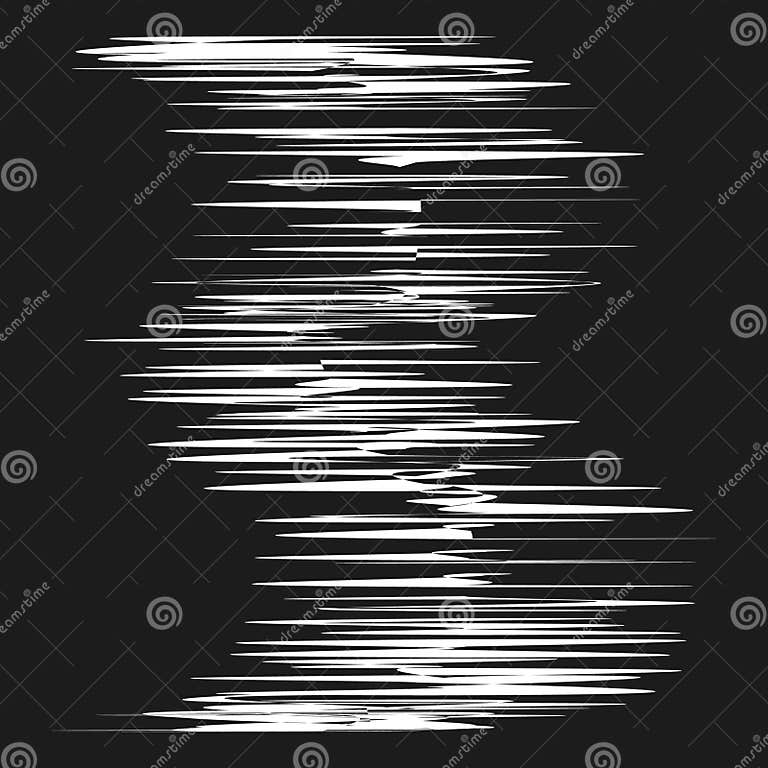 Distorted Line Pattern. Abstract Vector Shape. Black White Streaks ...