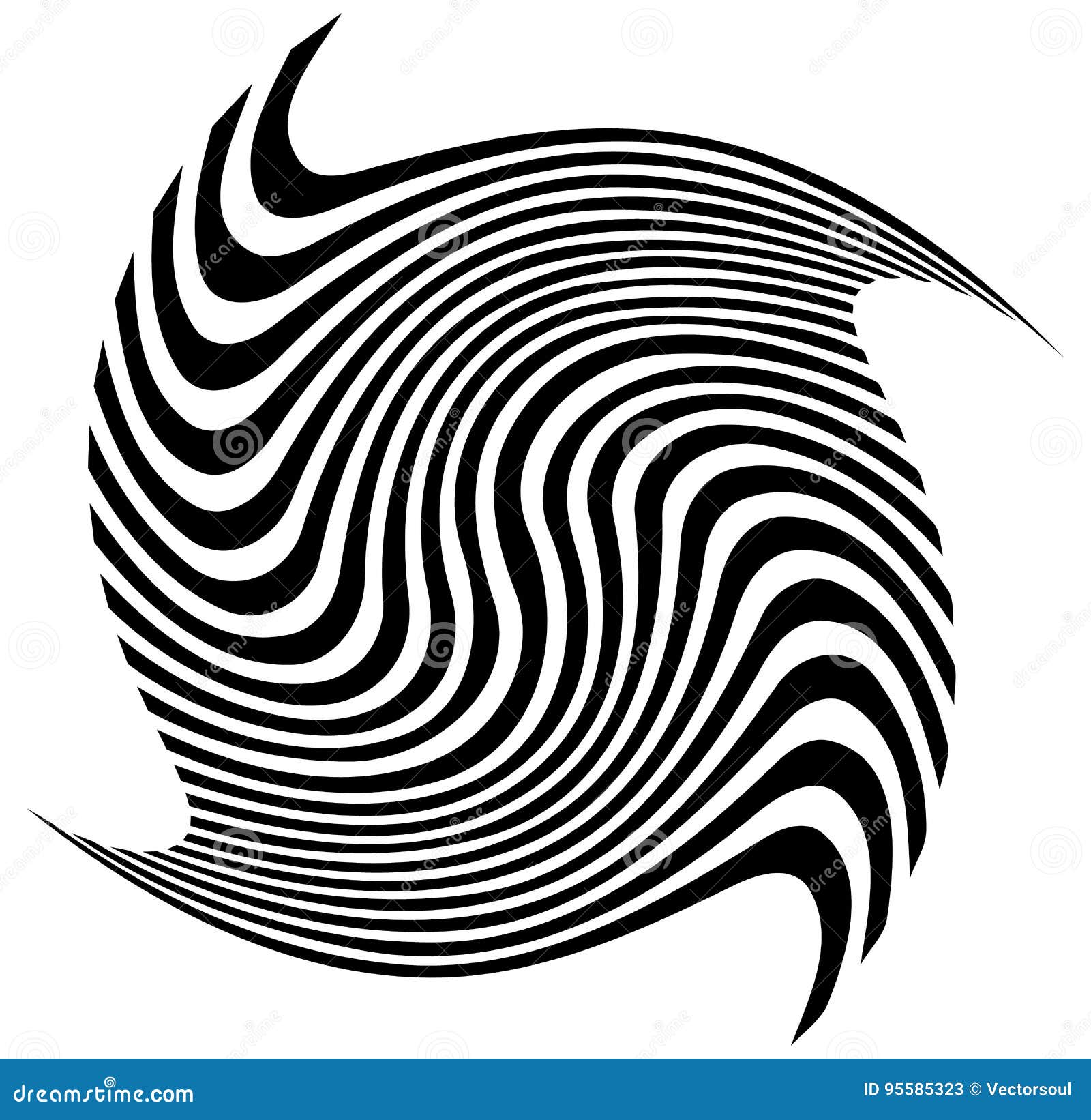 Distorted Lines. Ripple, Twirl Distorted Abstract Lines Stock Vector ...