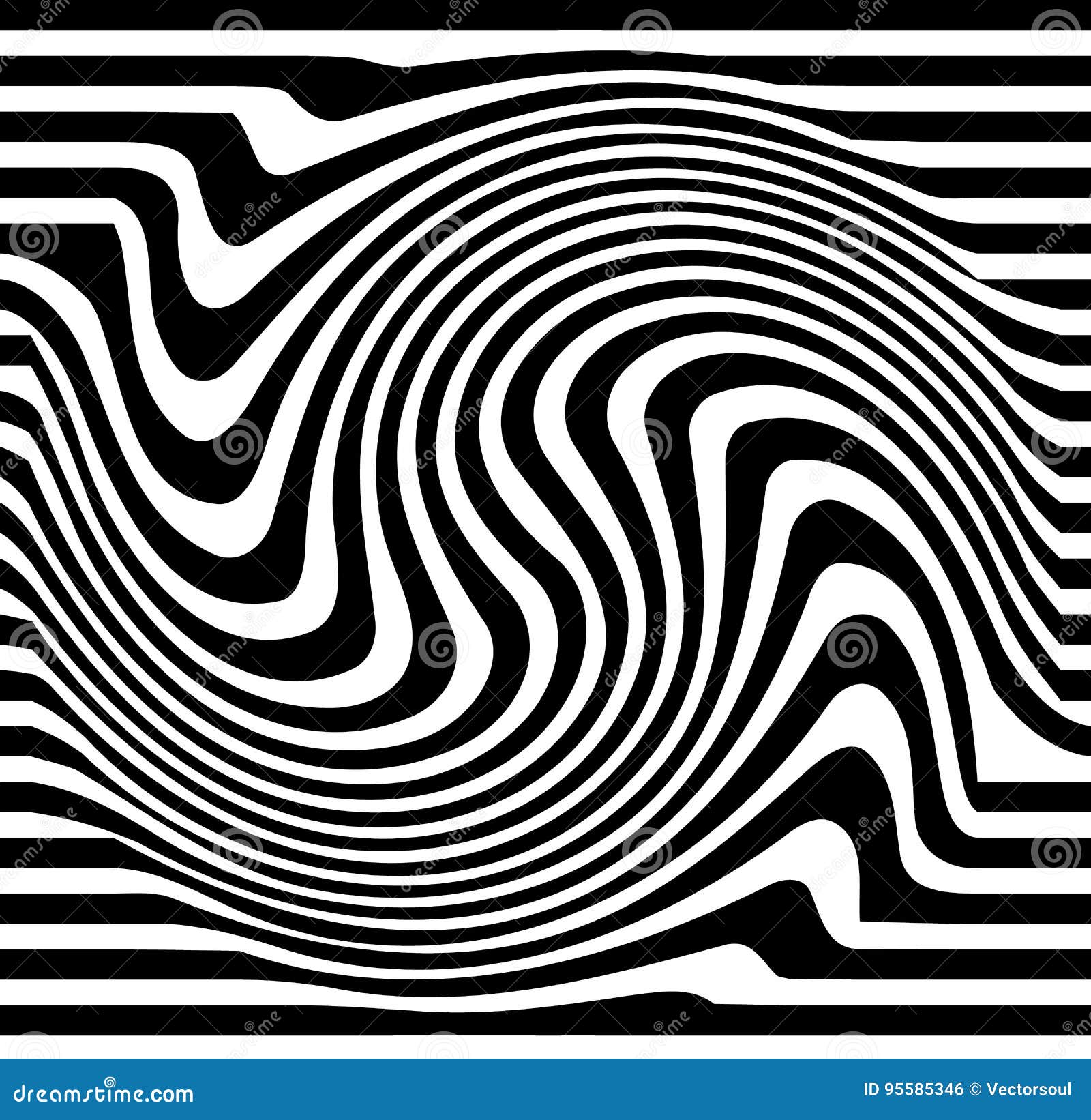 Distorted Lines. Ripple, Twirl Distorted Abstract Lines Stock Vector ...
