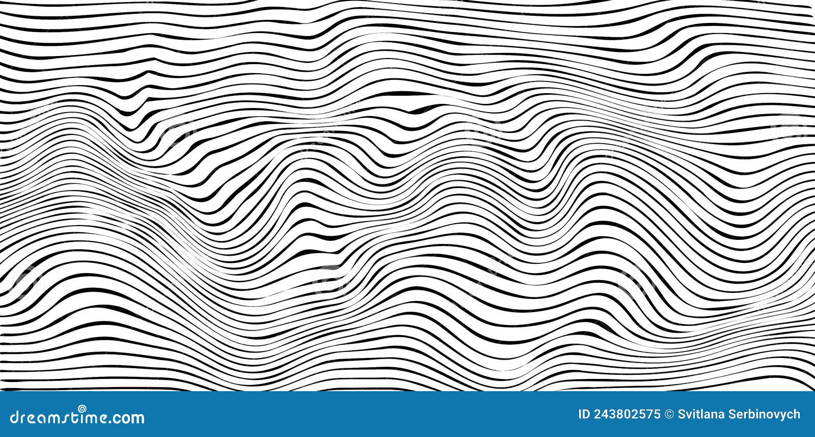 Distorted Lines. Striped Wave with Distortion Effect. Optical Illusion ...