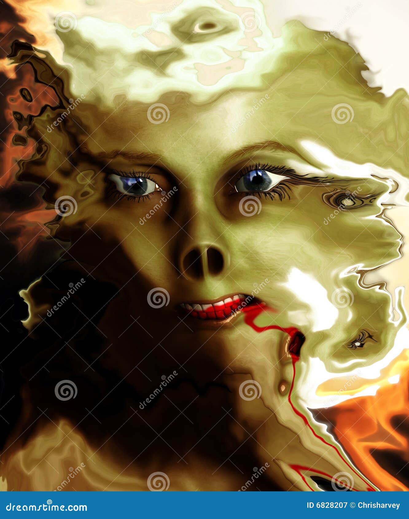 Distorted Monster Face stock illustration. Illustration of frighten ...