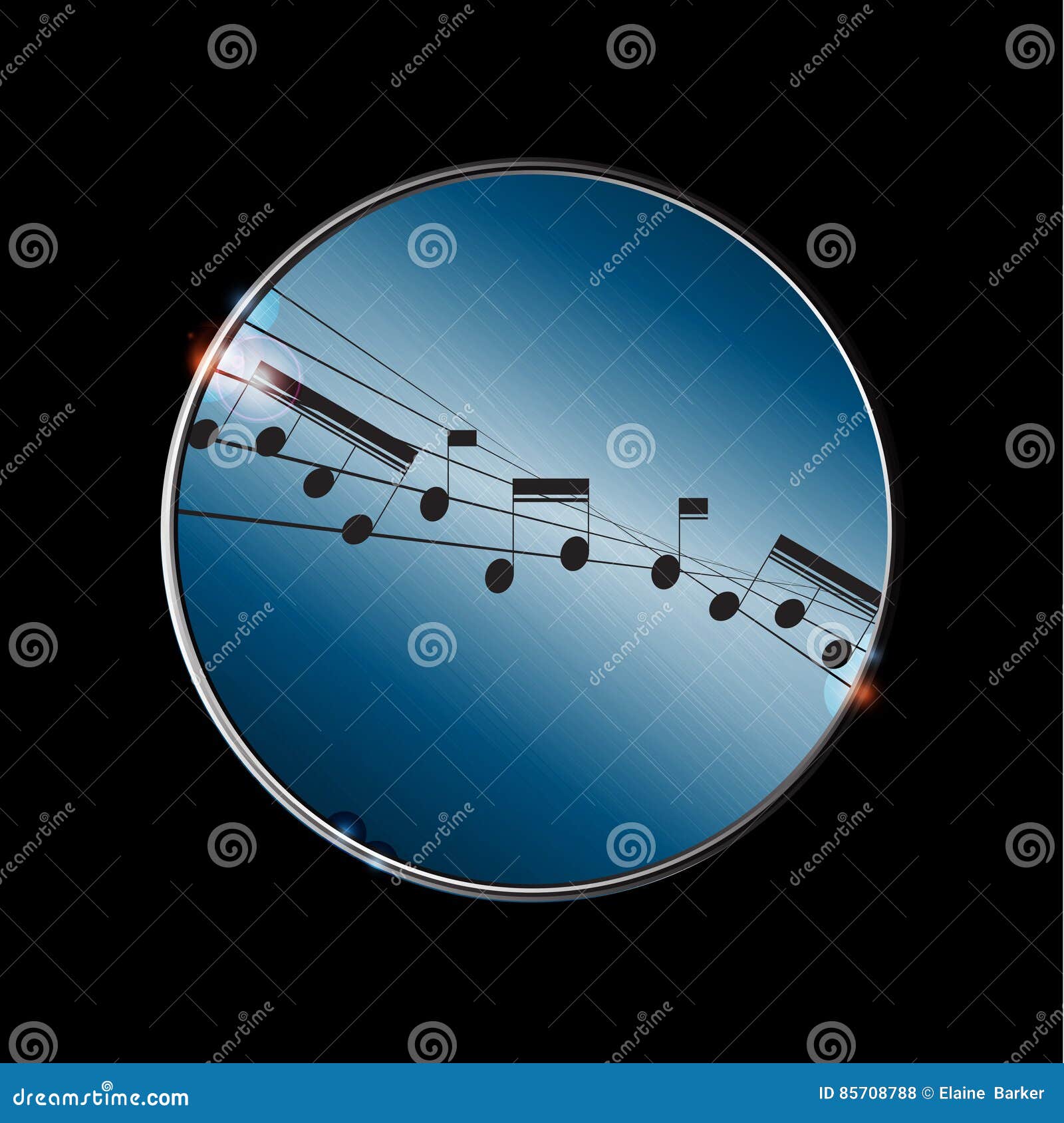 Distorted Music Pentagram and Notes Border Stock Illustration ...