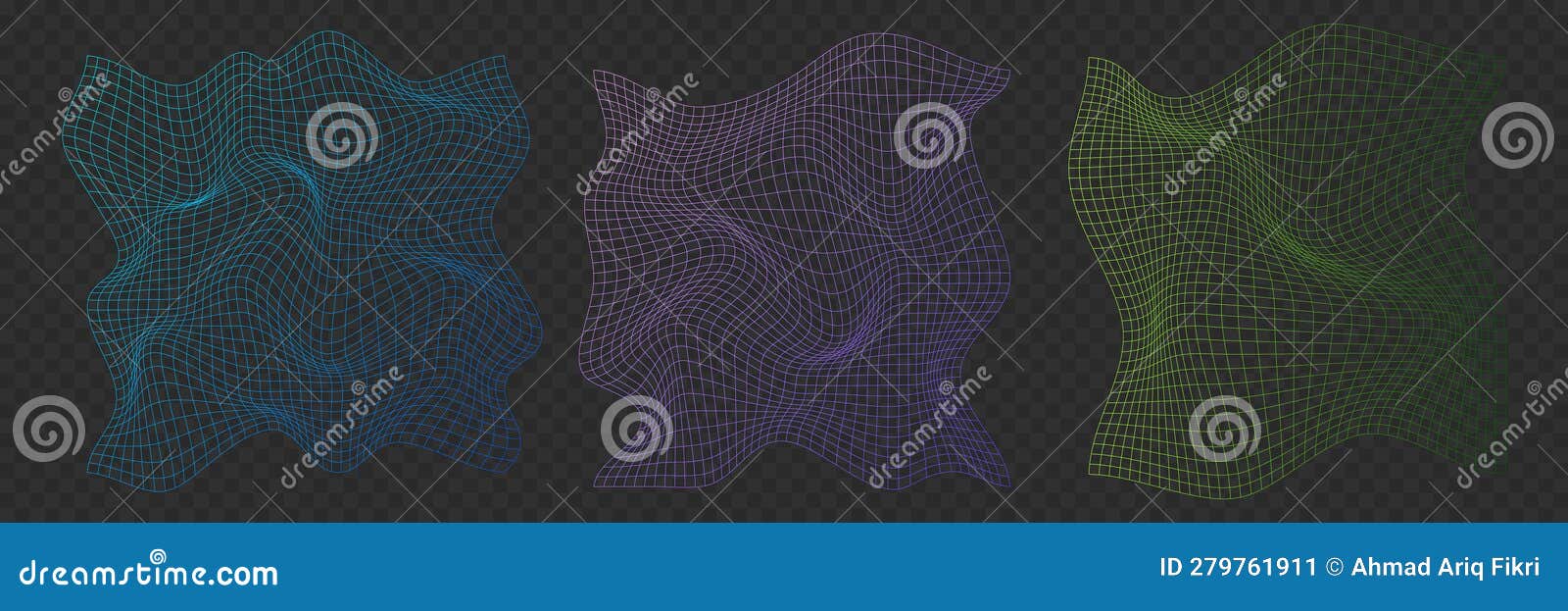 Distorted Neon Grid Pattern. Warped Mesh Texture. Retro Punk Design ...