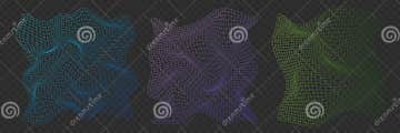 Distorted Neon Grid Pattern. Warped Mesh Texture. Retro Punk Design Elements. Wireframe Wave ...