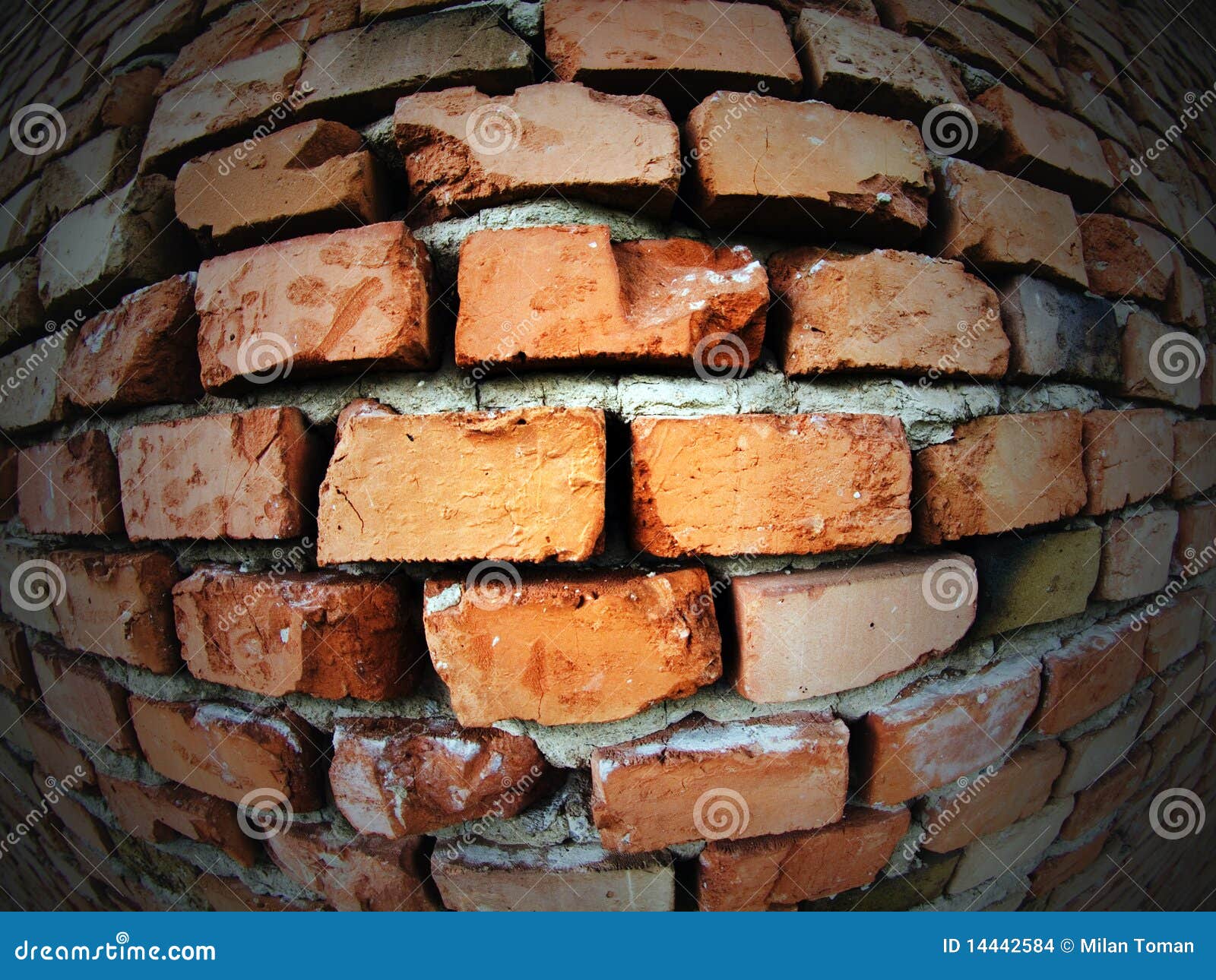 Distorted old brick wall stock photo. Image of damaged - 14442584