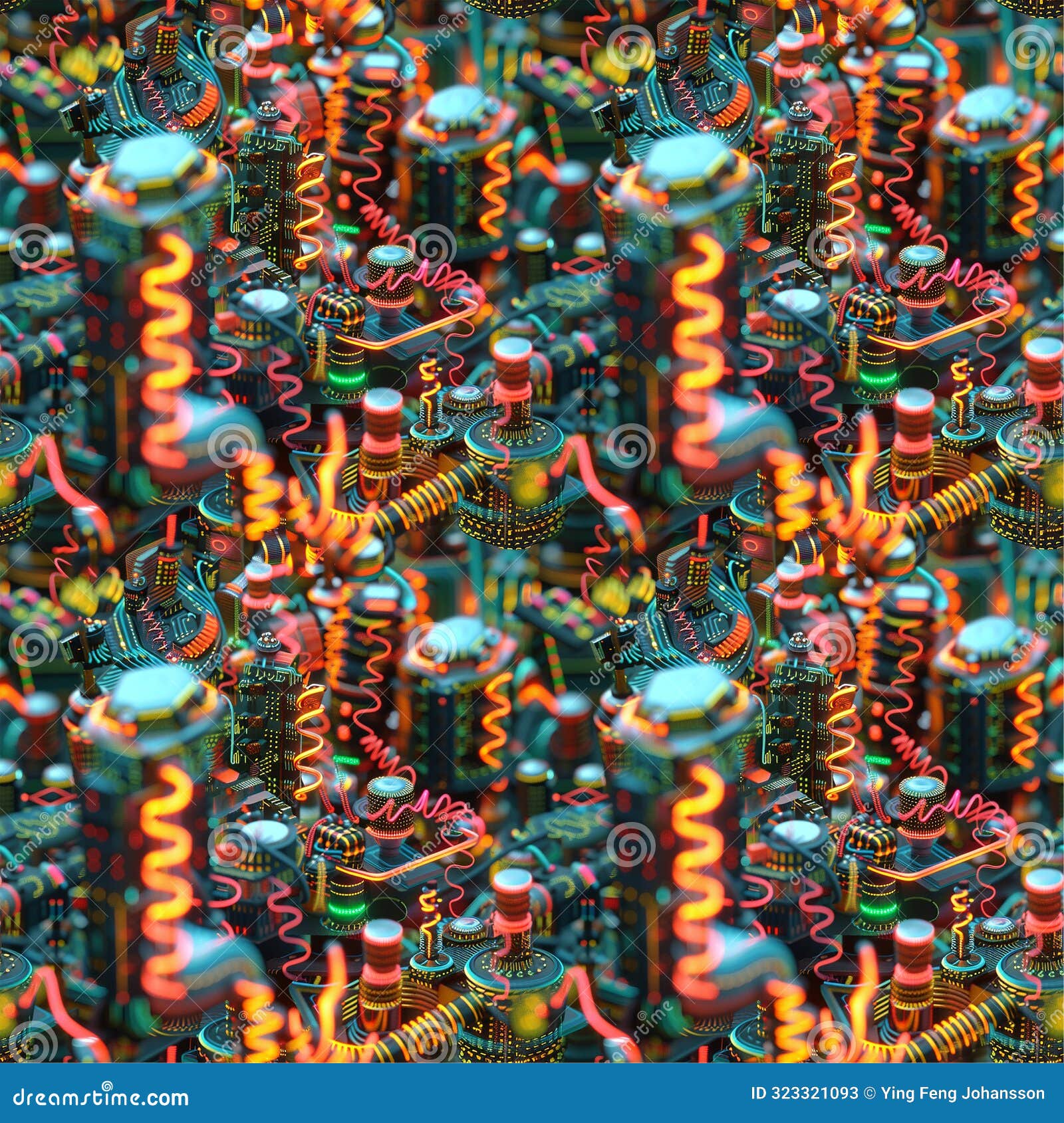 Distorted, Otherworldly Pathways on Circuit Board, Intertwined in a ...