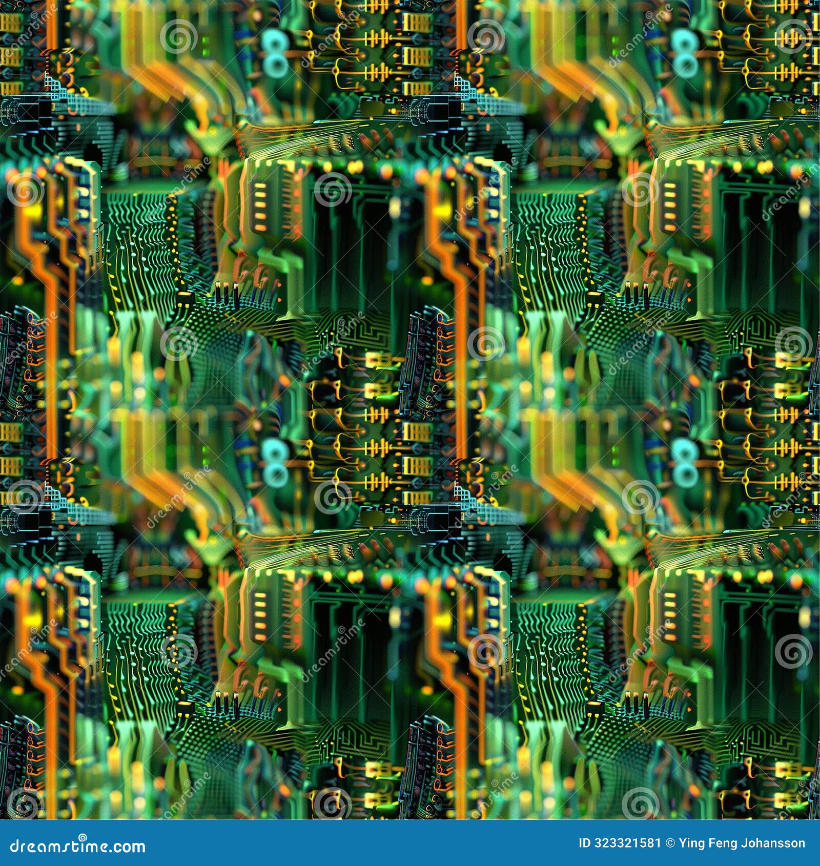 Distorted, Otherworldly Pathways on Circuit Board, Intertwined in a ...