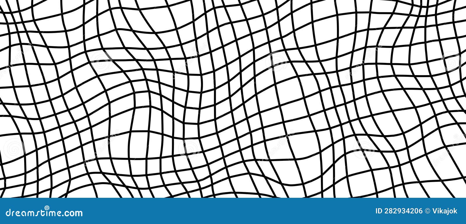Distorted Outline Wireframe Background. Abstract Wavy Checkerboard ...