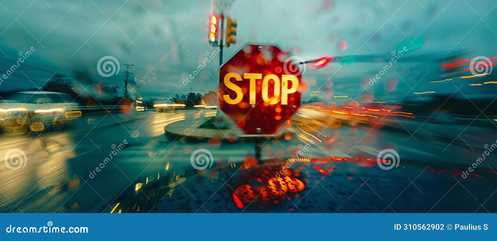 Distorted Perceptions: the Blurry Stop Sign in AR Stock Illustration ...