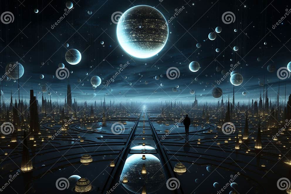 Distorted Perspective of Space Time and Matter Stock Illustration ...