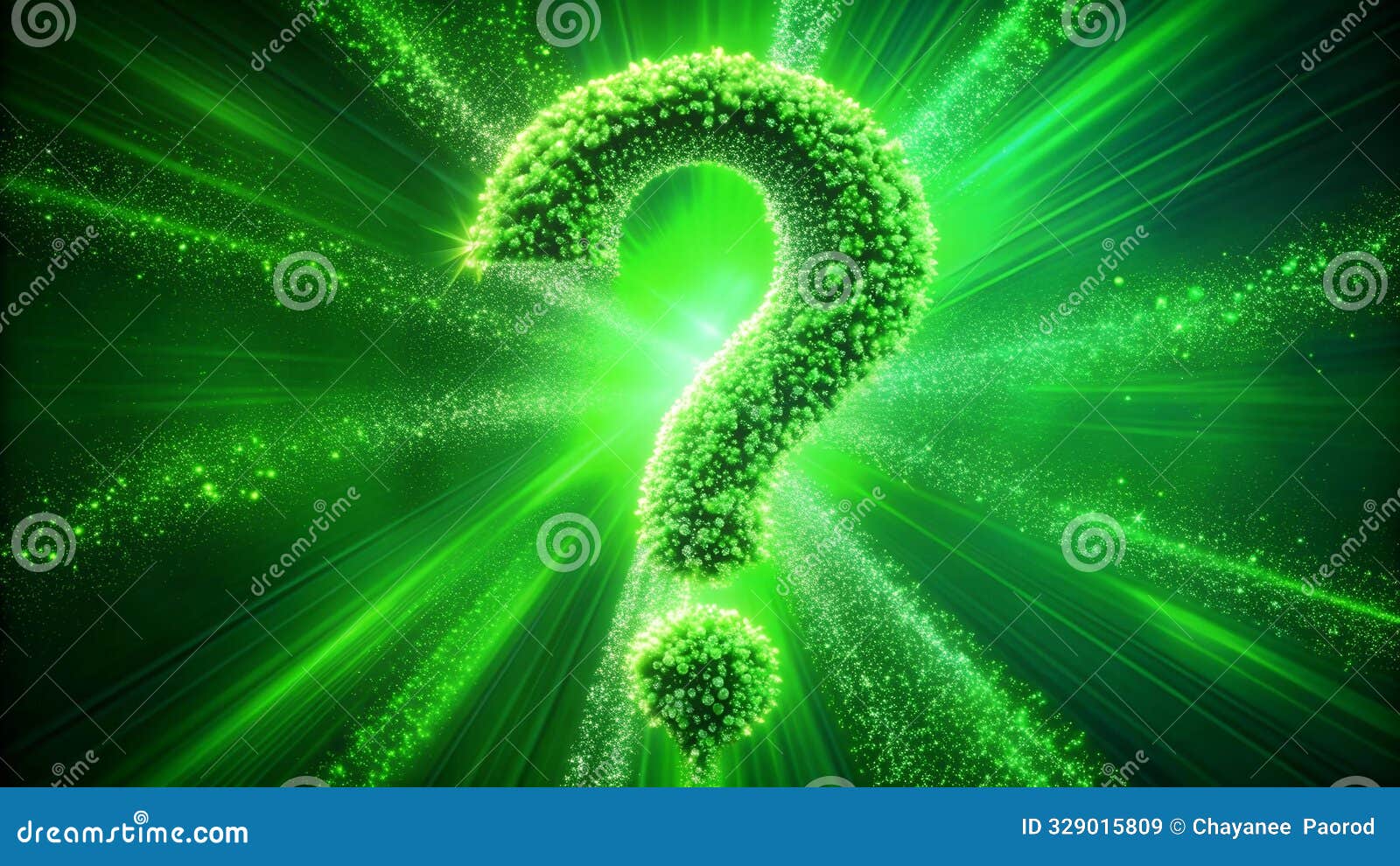 Distorted Question Mark Particle Bounce: Psychedelic Green Screen ...