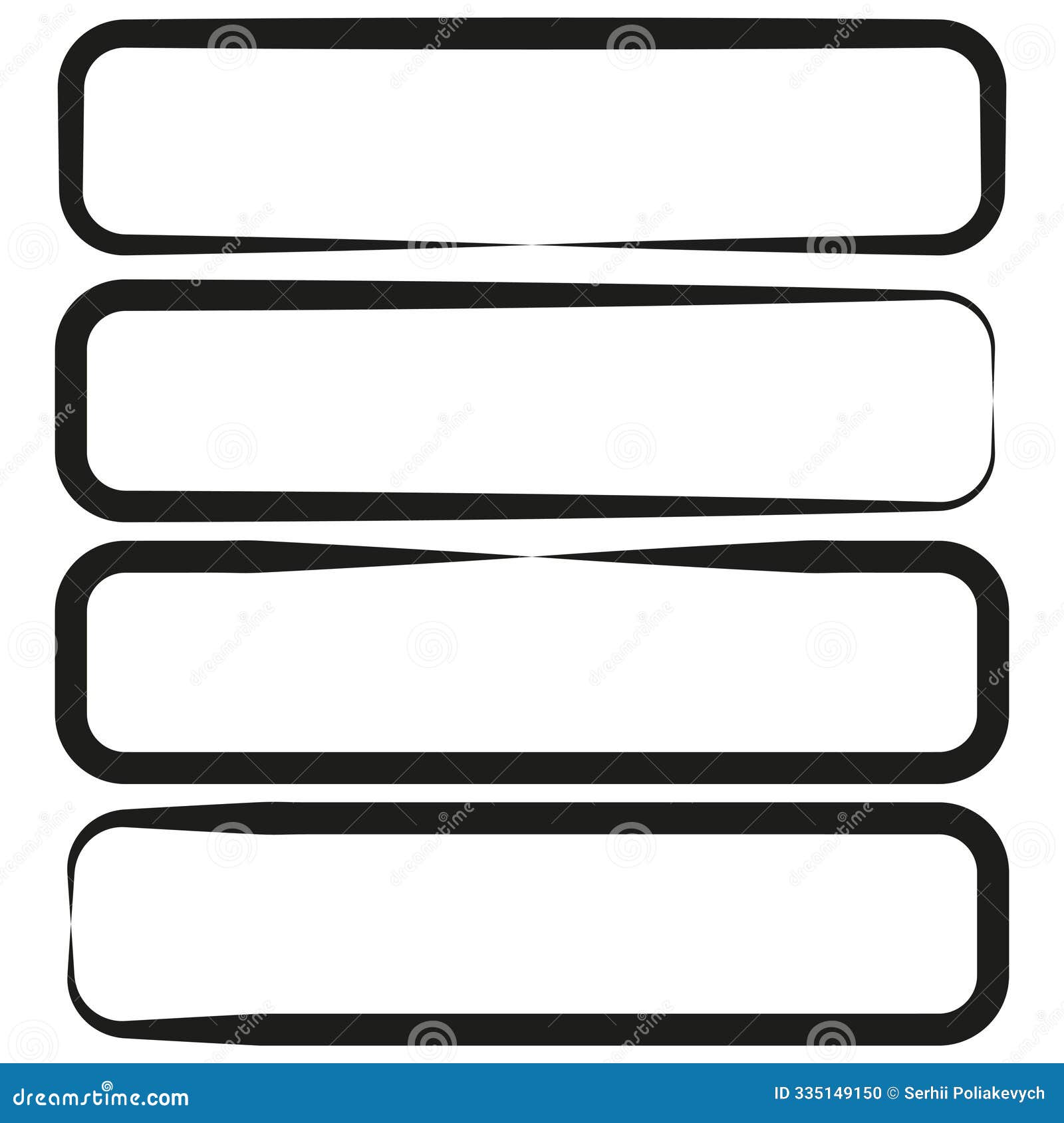 Distorted Rectangle Frames. Abstract Rounded Shapes. Dynamic Black ...