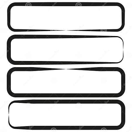 Distorted Rectangle Frames. Abstract Rounded Shapes. Dynamic Black ...
