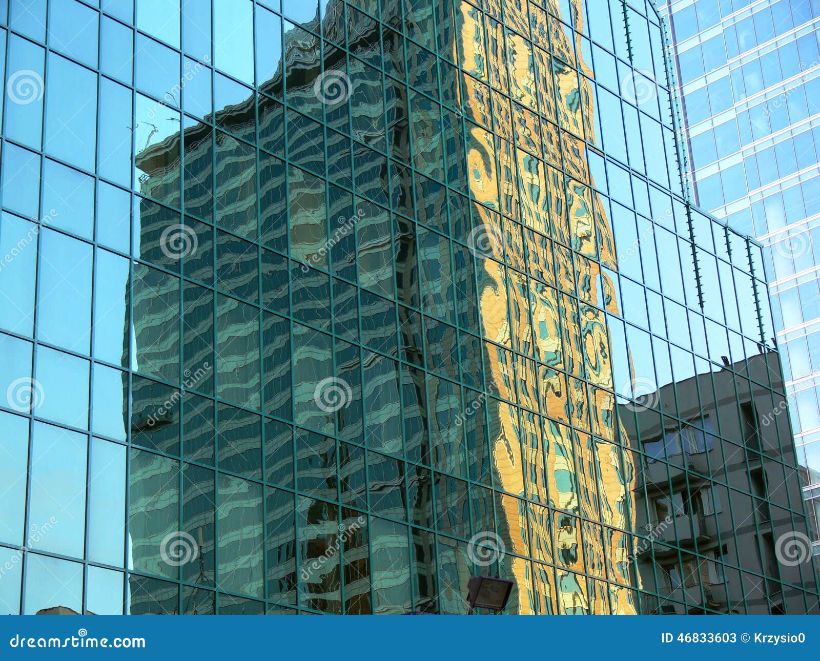 Distorted Reflection of a Building Stock Image - Image of reflection ...