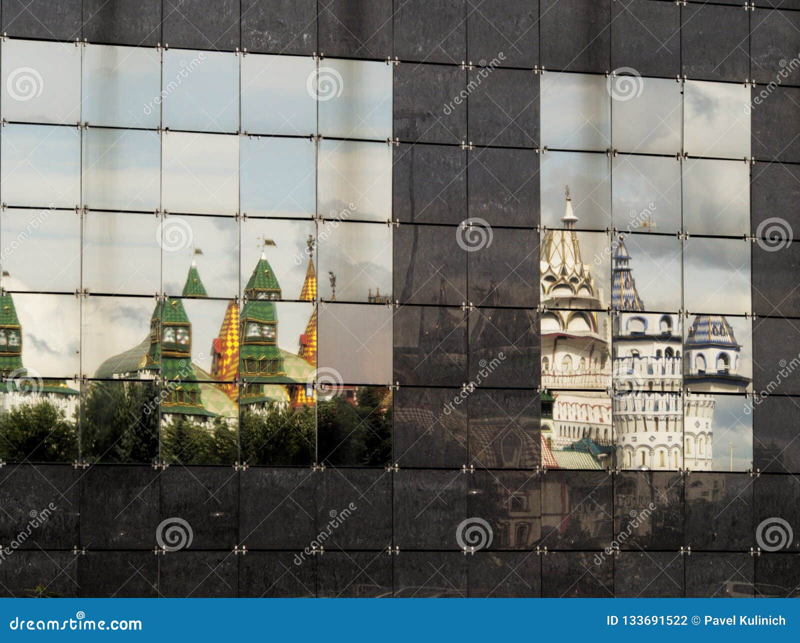 Distorted Reflection in the Facing of the Building of the Izmailovo ...