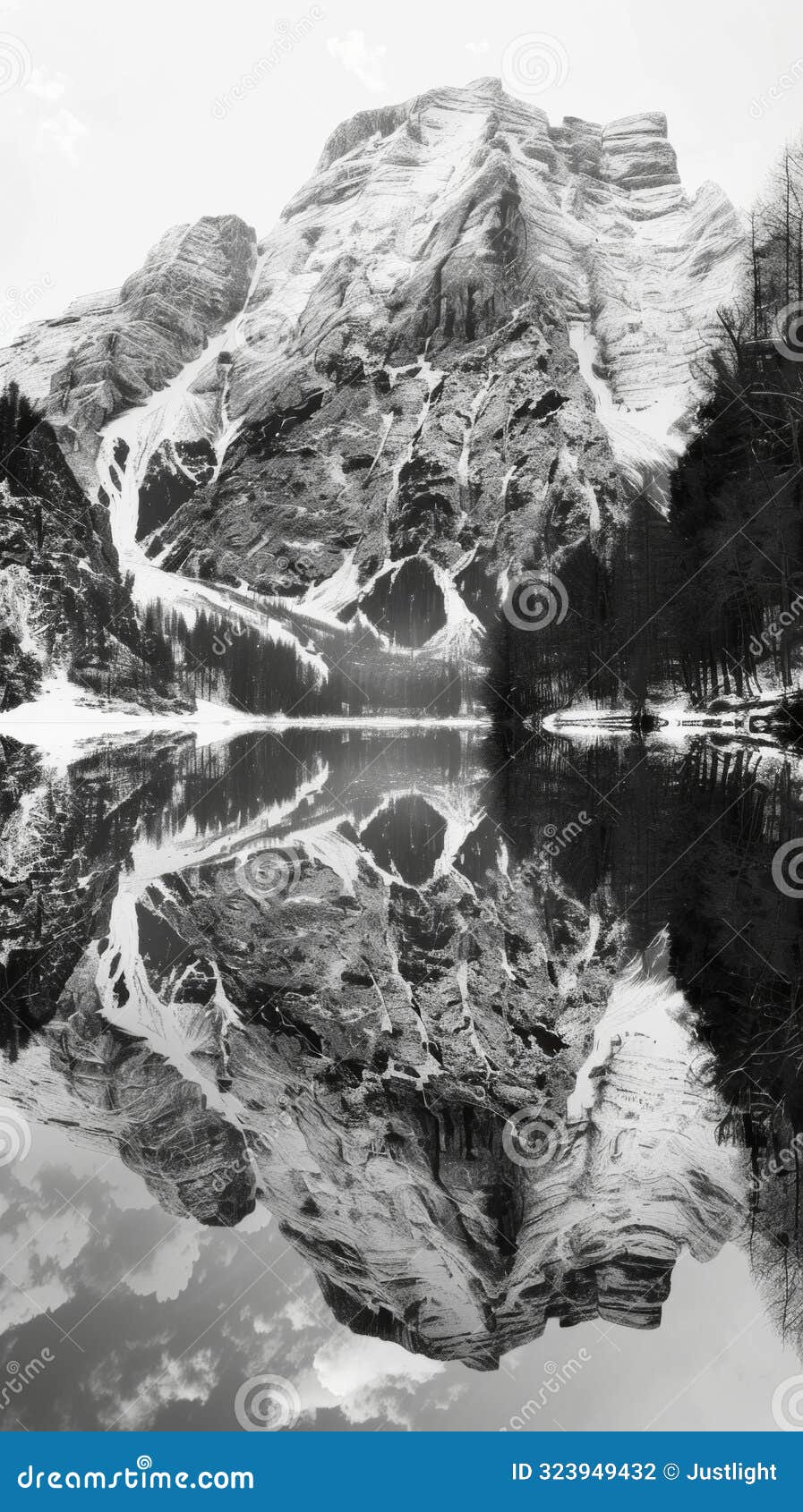A Distorted Reflection of a Mountain in a Lake Blurring the Lines ...