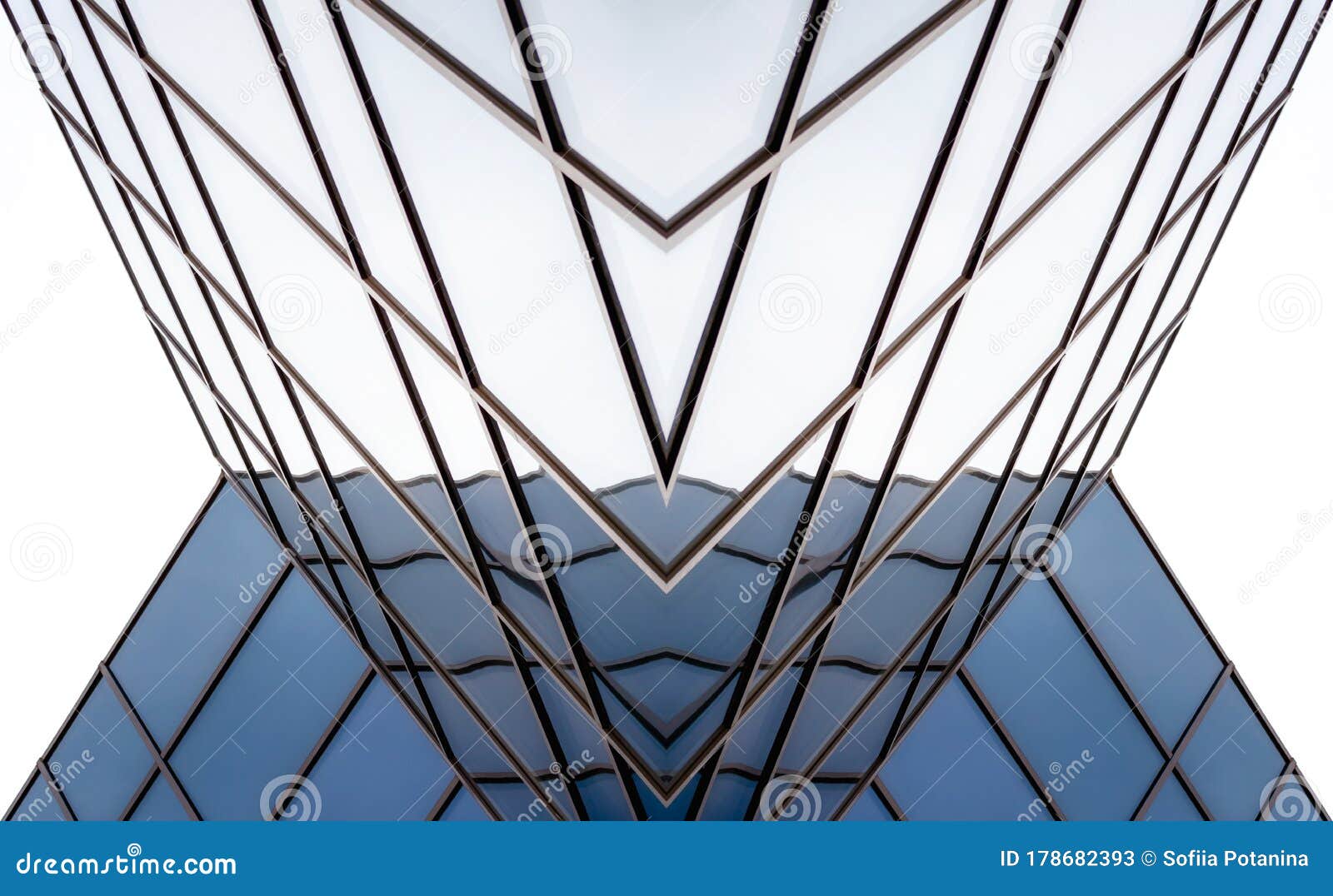 Distorted Reflections in the Mirrored Windows of a Modern Building ...