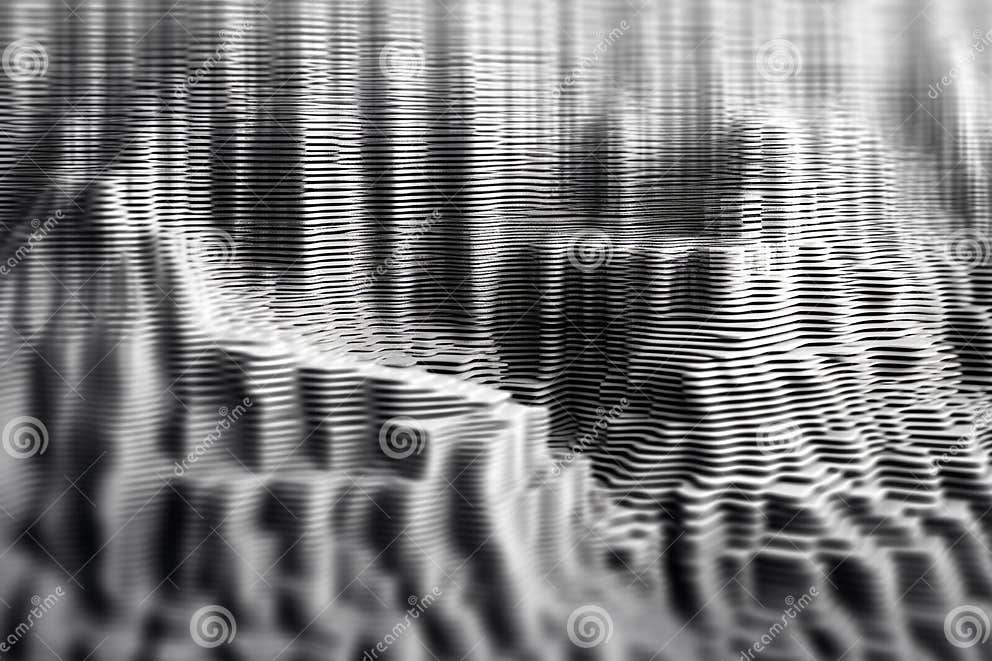 Distorted Scan Lines in Motion Blur Effect Style Black and White ...