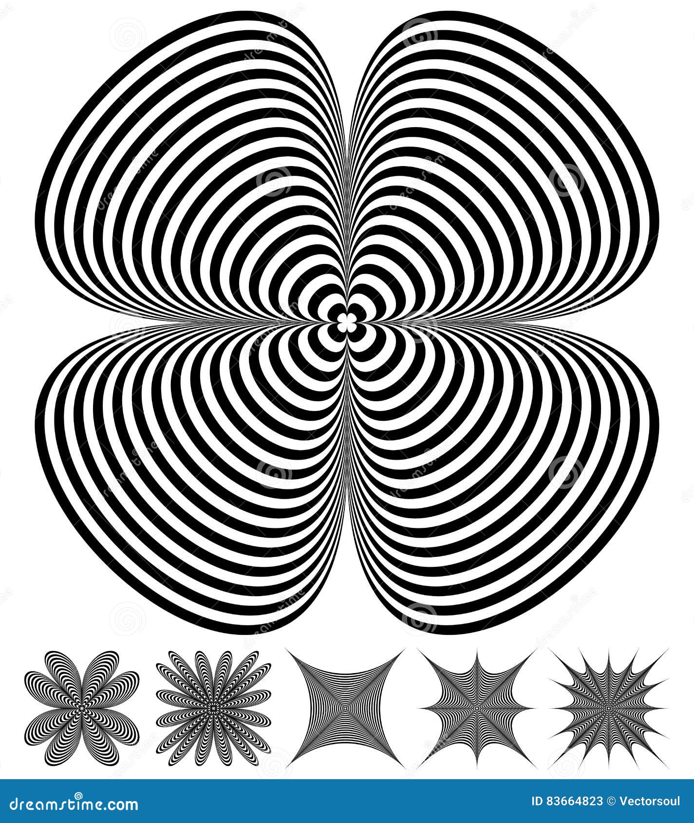 Distorted Shape Set. 3-3 Rounded and Edgy Version Stock Vector ...