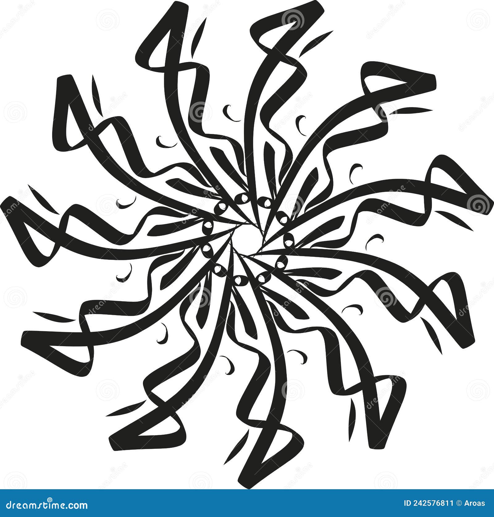Distorted Sketch Radiating Abstract Shape Stock Vector - Illustration ...
