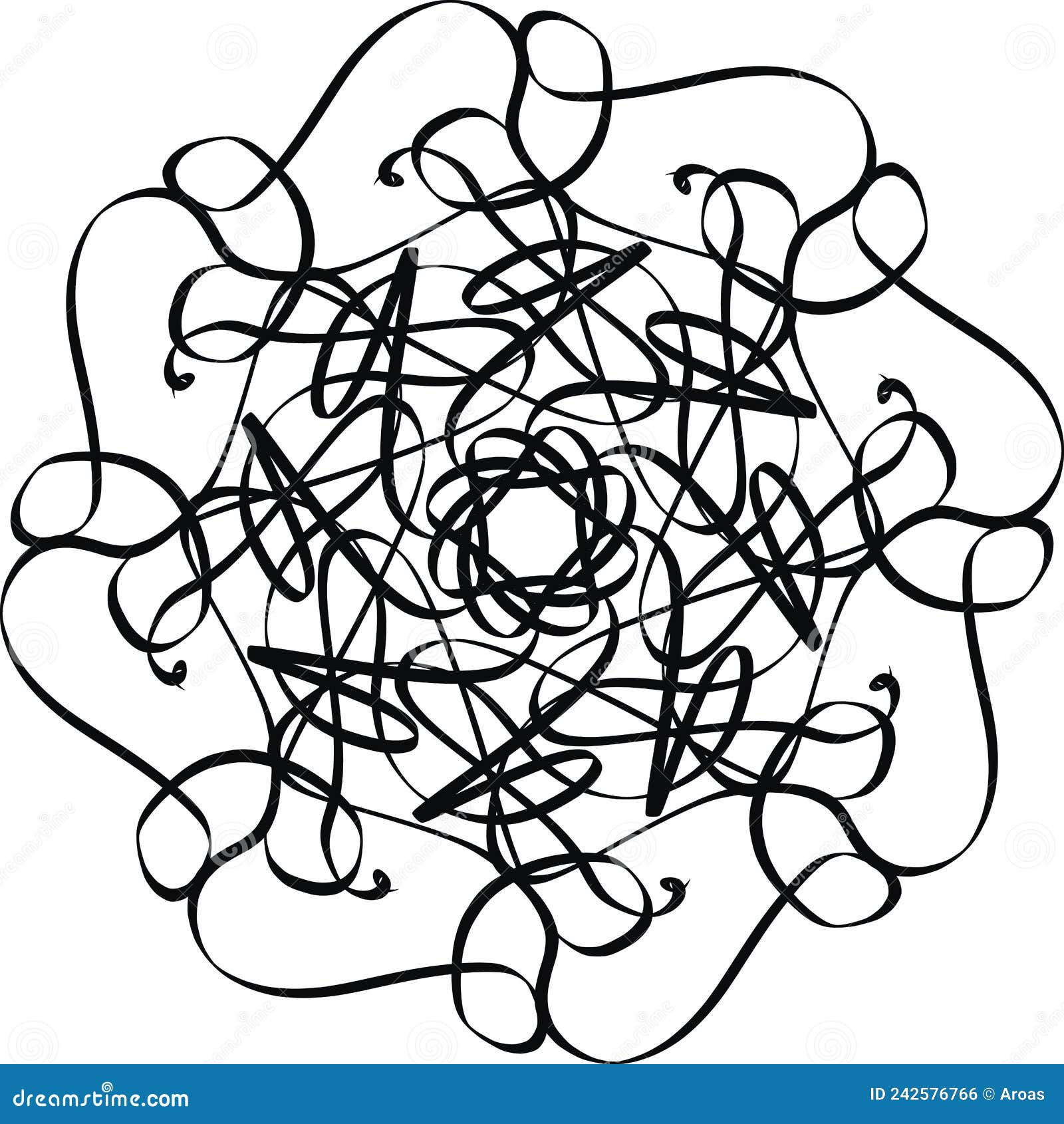 Distorted Sketch Radiating Abstract Shape Stock Vector - Illustration ...