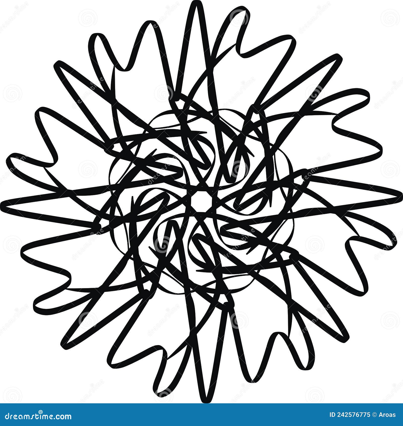 Distorted Sketch Radiating Abstract Shape Stock Vector - Illustration ...