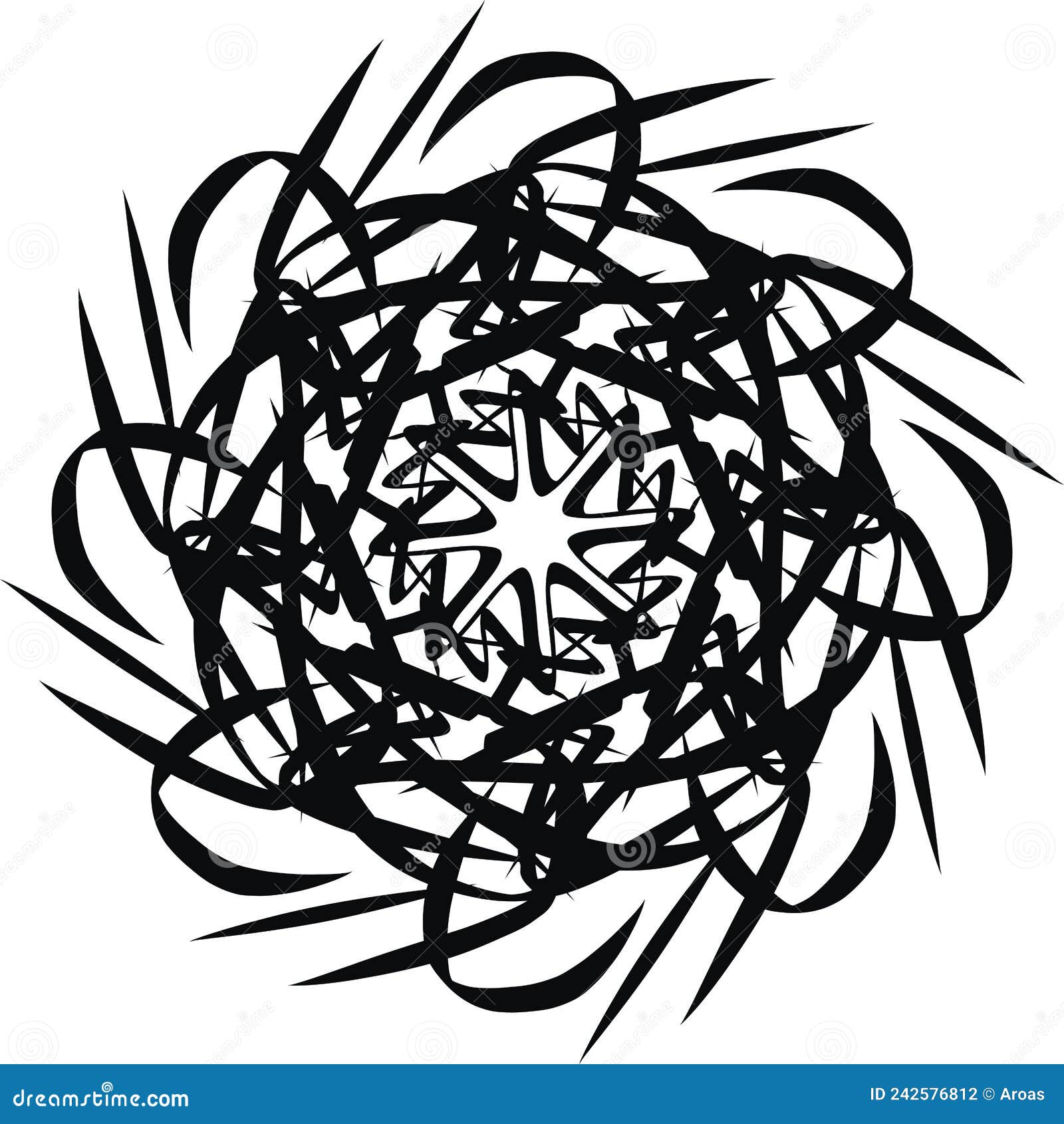 Distorted Sketch Radiating Abstract Shape Stock Vector - Illustration ...