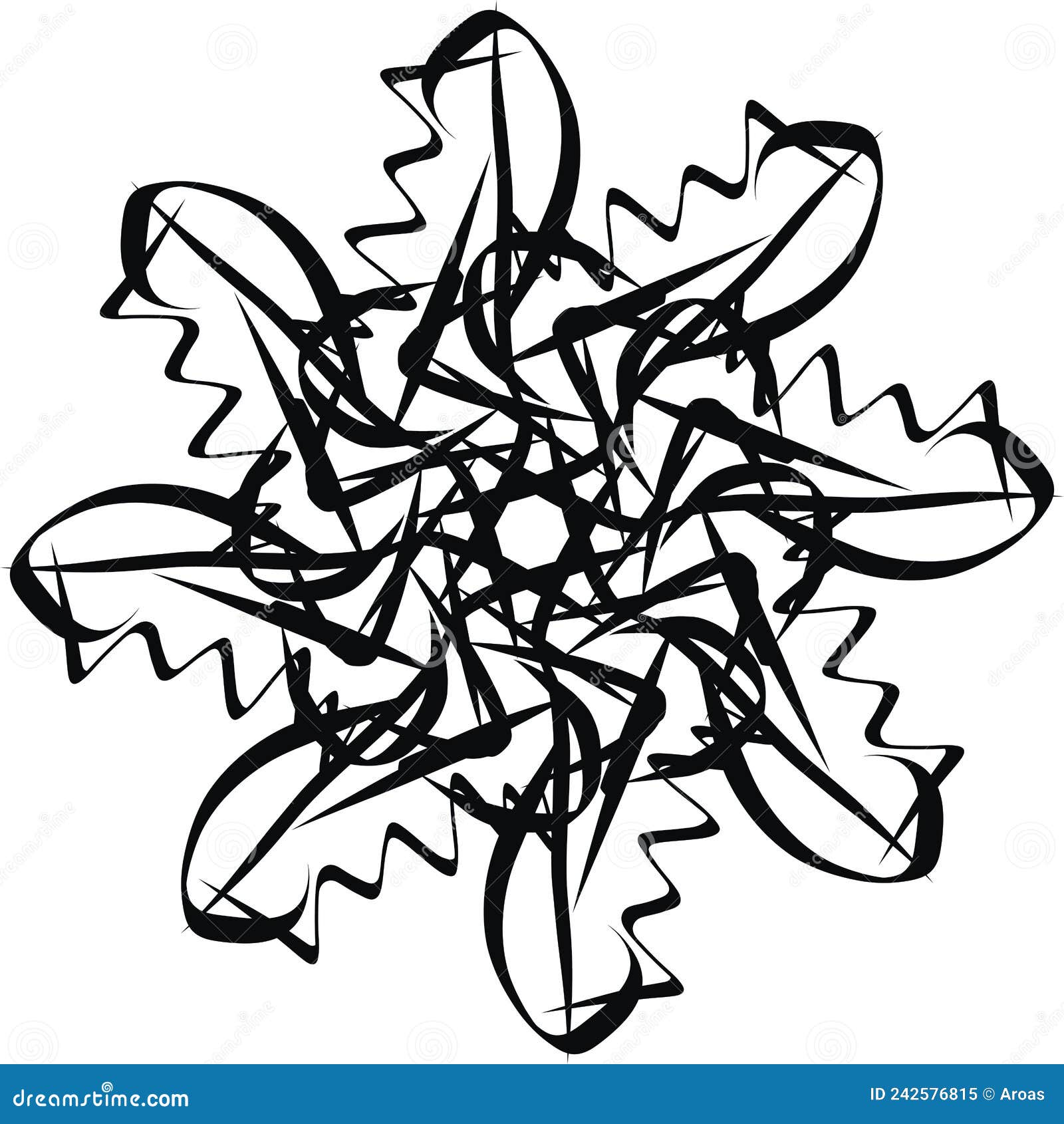 Distorted Sketch Radiating Abstract Shape Stock Vector - Illustration ...
